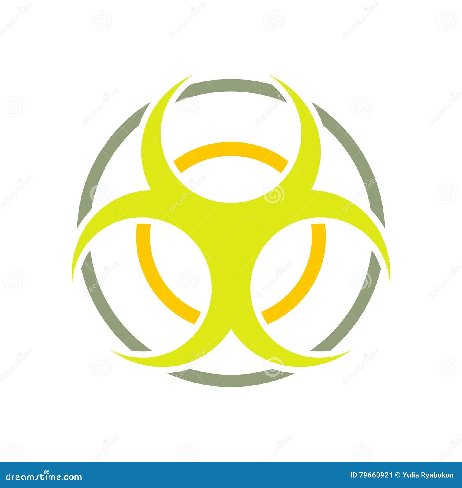 Biohazard Sign Round Flat Icon Stock Vector - Illustration of round ...