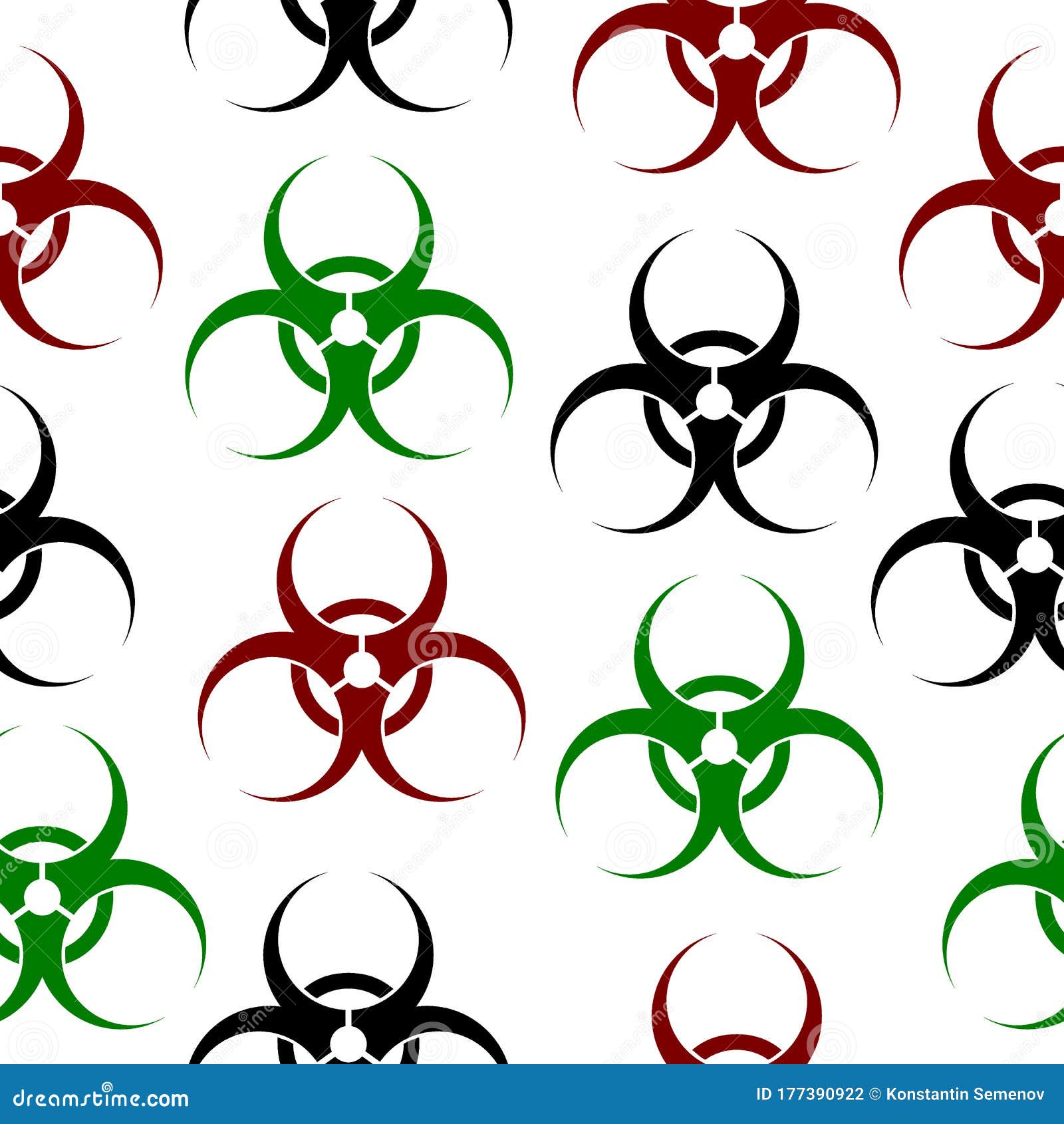 Biohazard Sign Seamless Pattern Stock Illustration - Illustration of ...