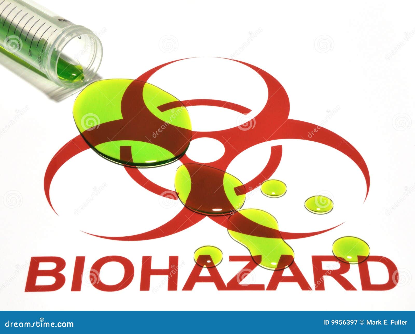 Biohazard Sign & Spill stock image. Image of waste - 9956397