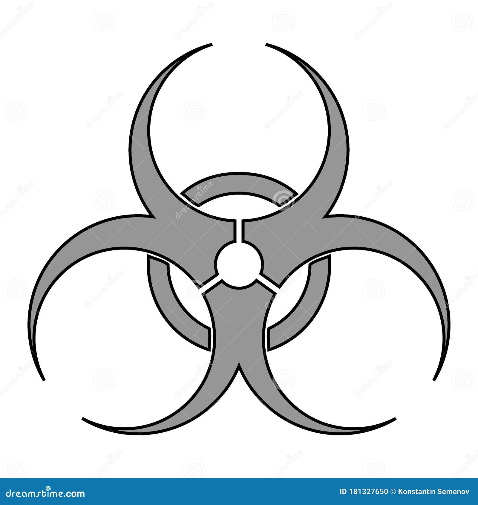 Biohazard sign on white stock illustration. Illustration of forbidden ...