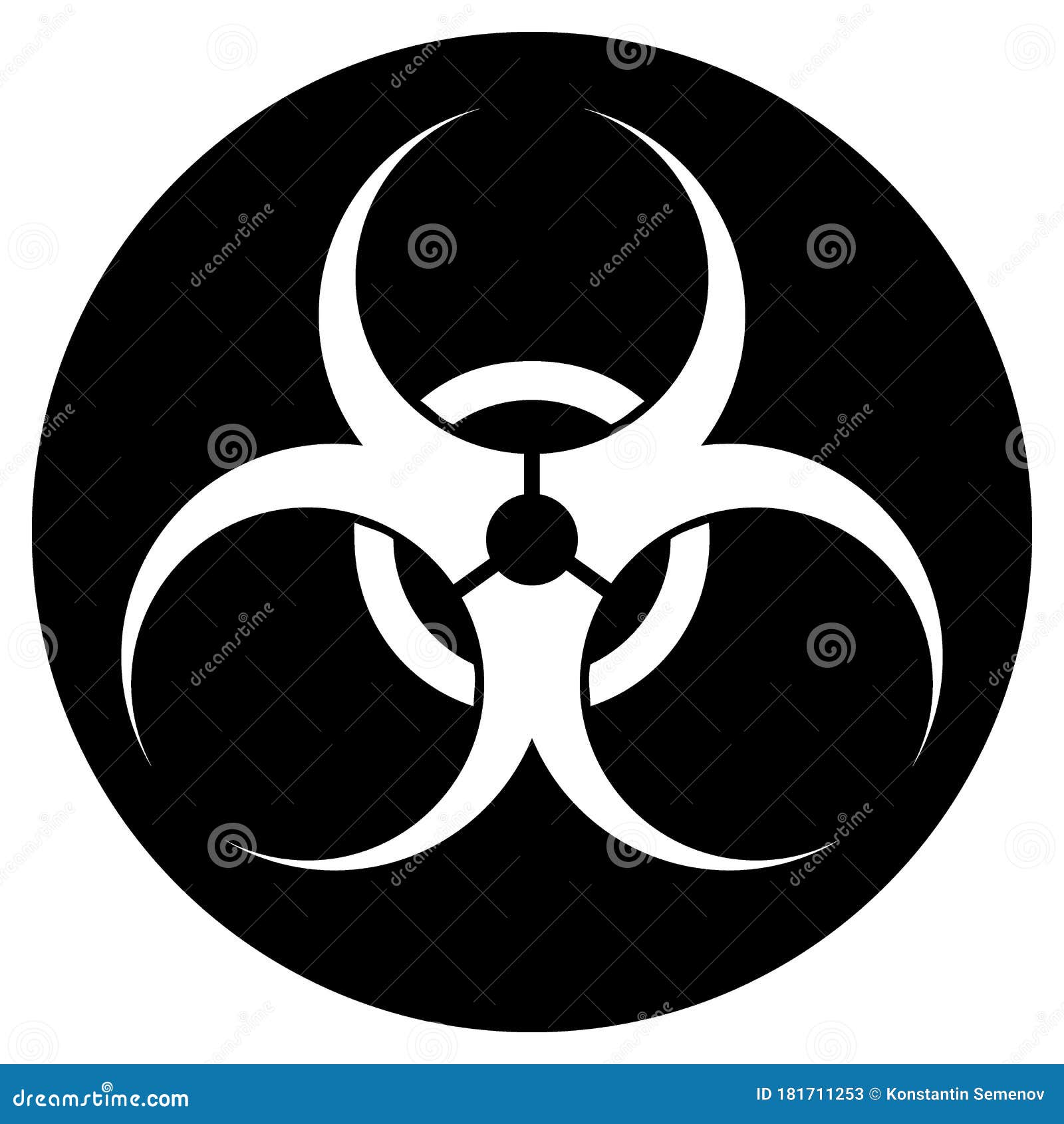 Biohazard sign on white stock illustration. Illustration of dangerous ...