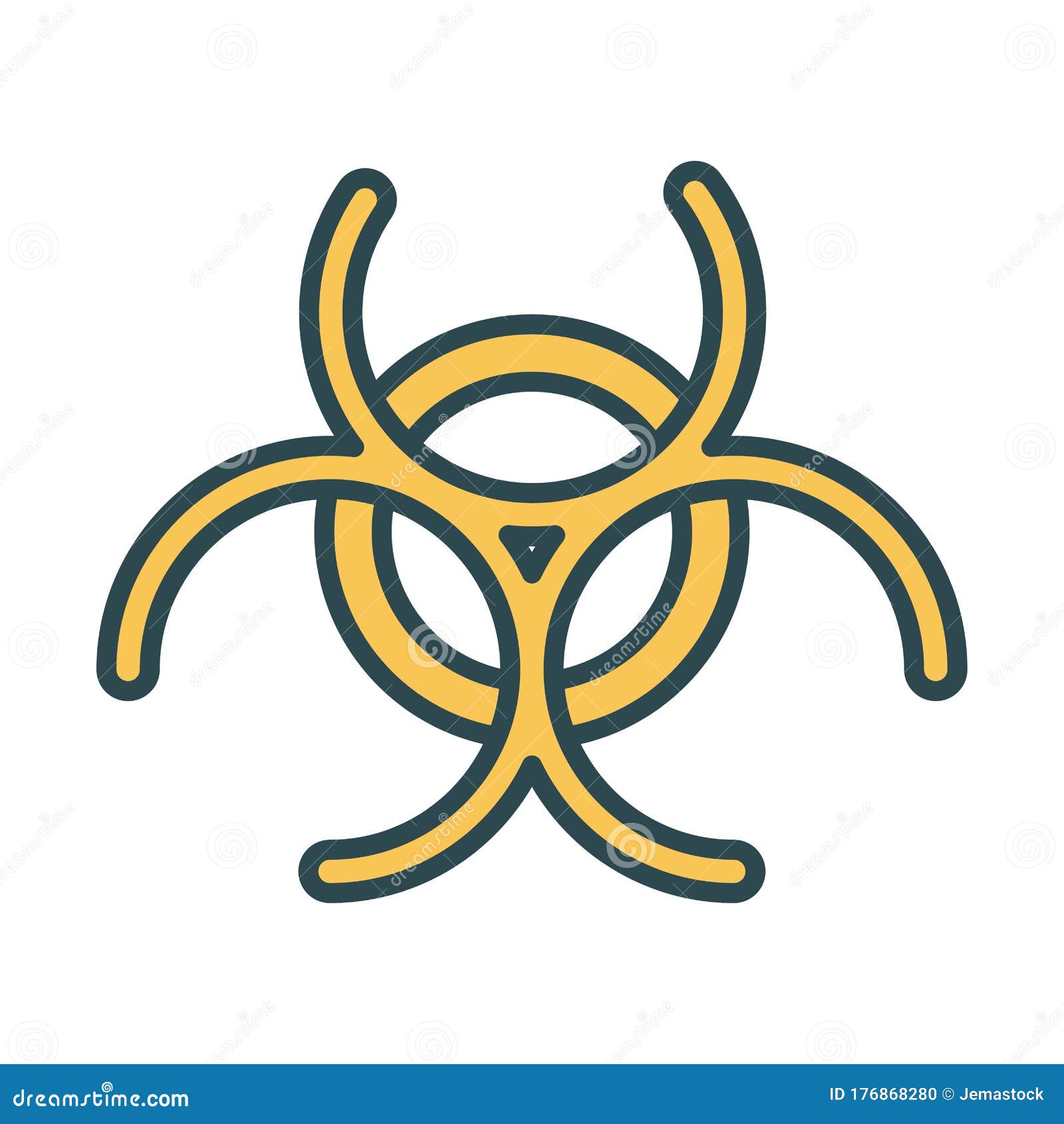 Biohazard Signal Caution Fill Style Icon Stock Vector - Illustration of ...