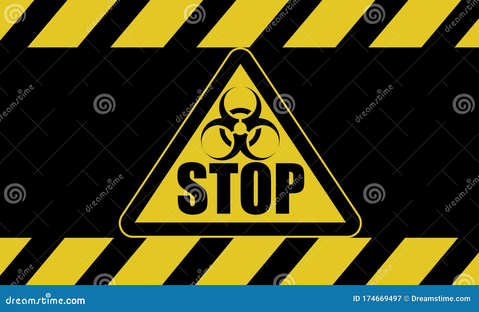 Biohazard Signs Triangles Yellow Black Background Stock Vector ...