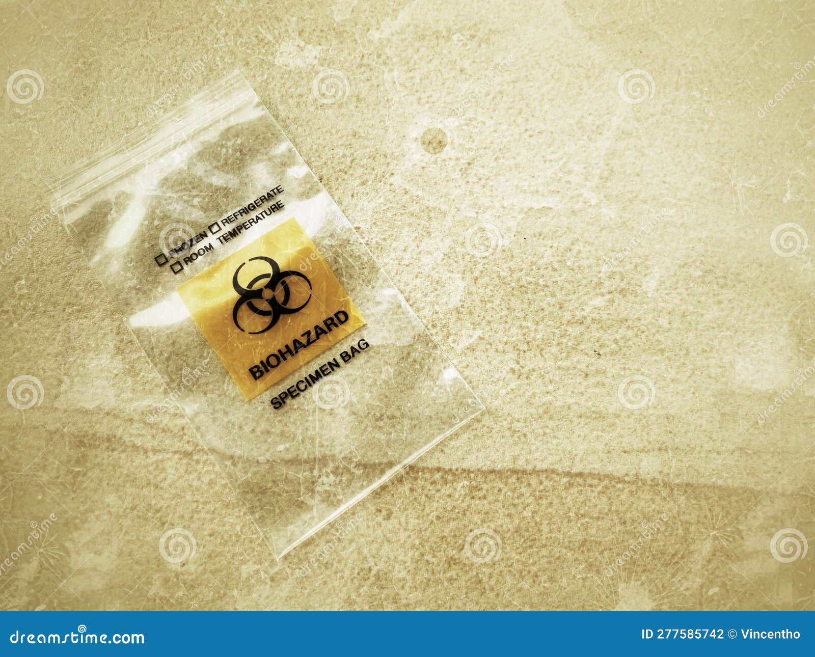 Specimen In Biohazard Bag In Fridge To Keep Cool. Stock Photo ...