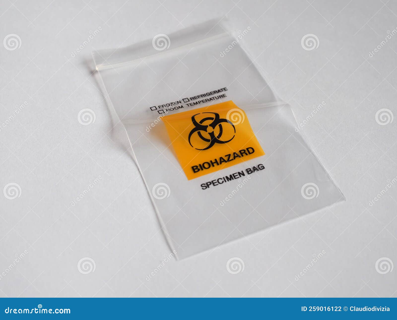Specimen In Biohazard Bag In Fridge To Keep Cool. Stock Photo ...