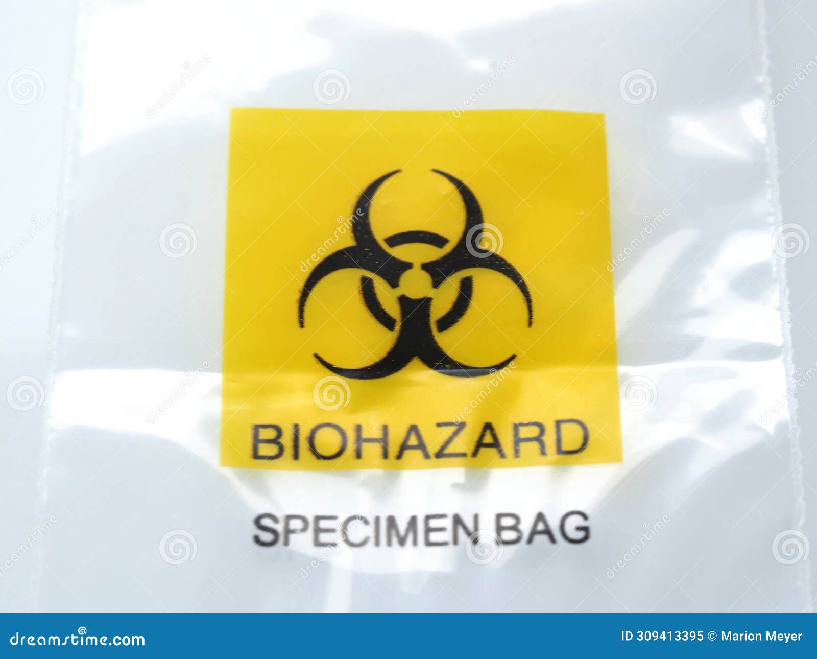 Biohazard Specimen Bag Empty and Clear Stock Image - Image of medicine ...
