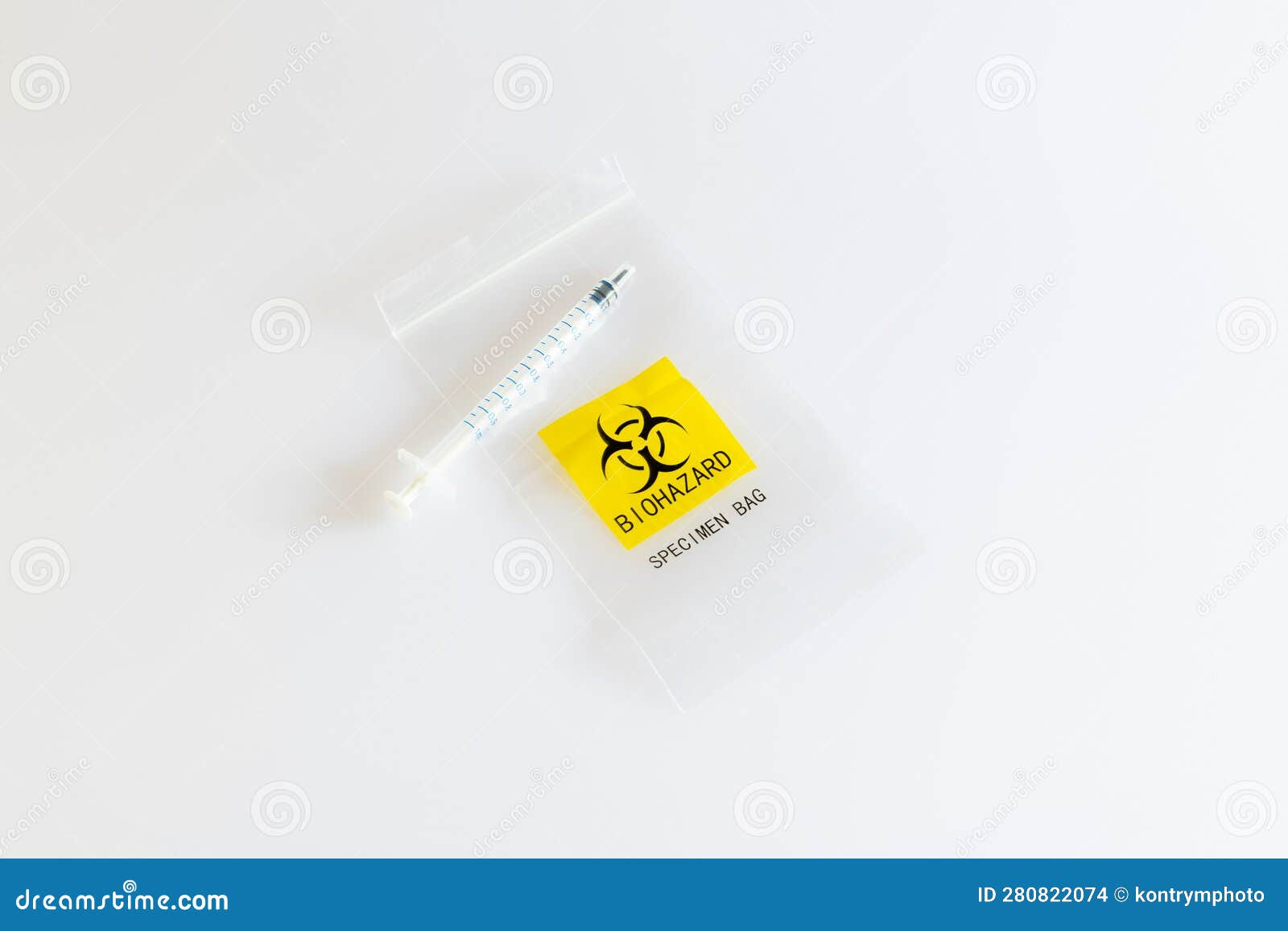 Biohazard Specimen Plastic Bag Stock Photo - Image of test, medicine ...