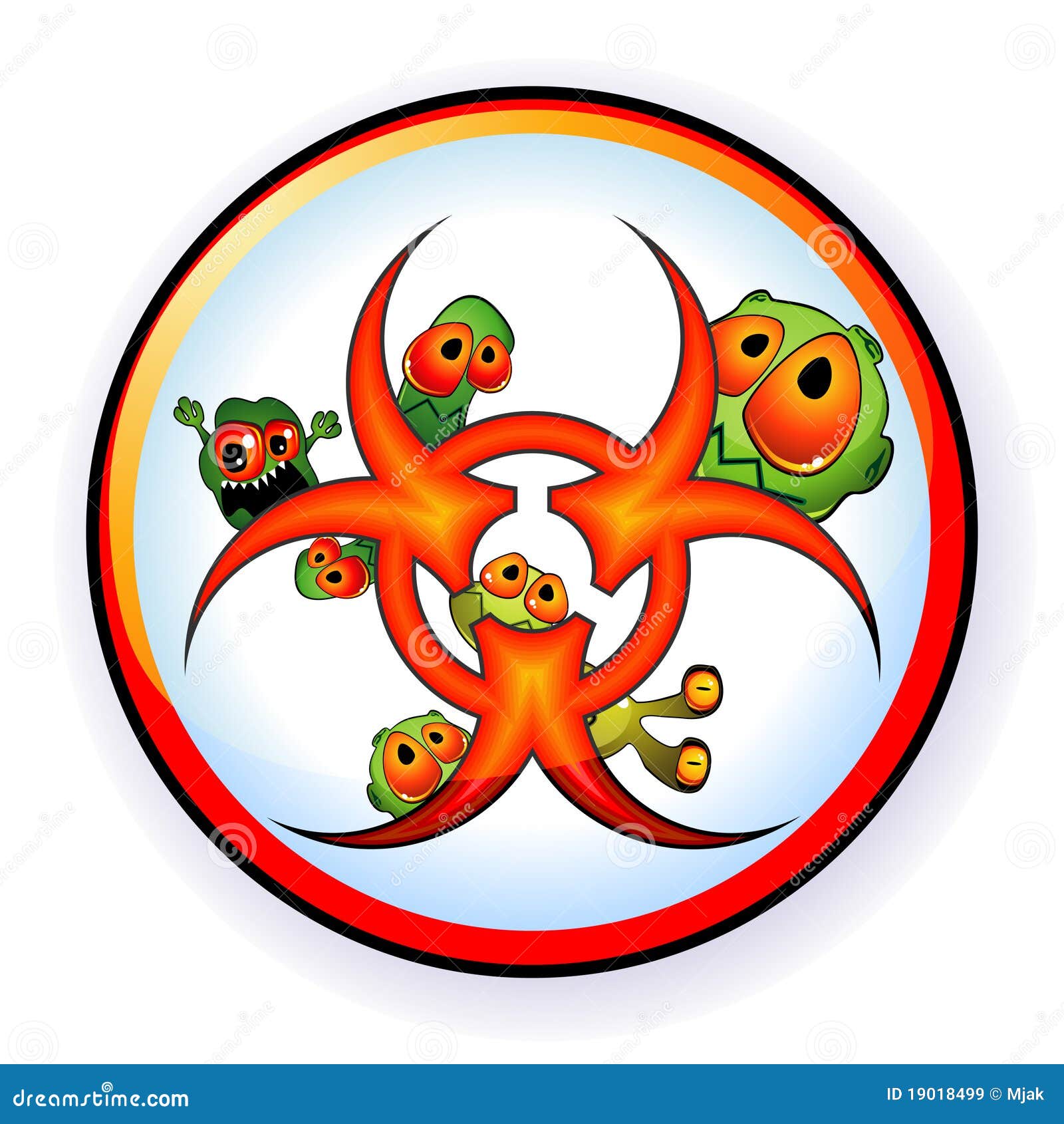Biohazard sticker stock vector. Illustration of microbe - 19018499