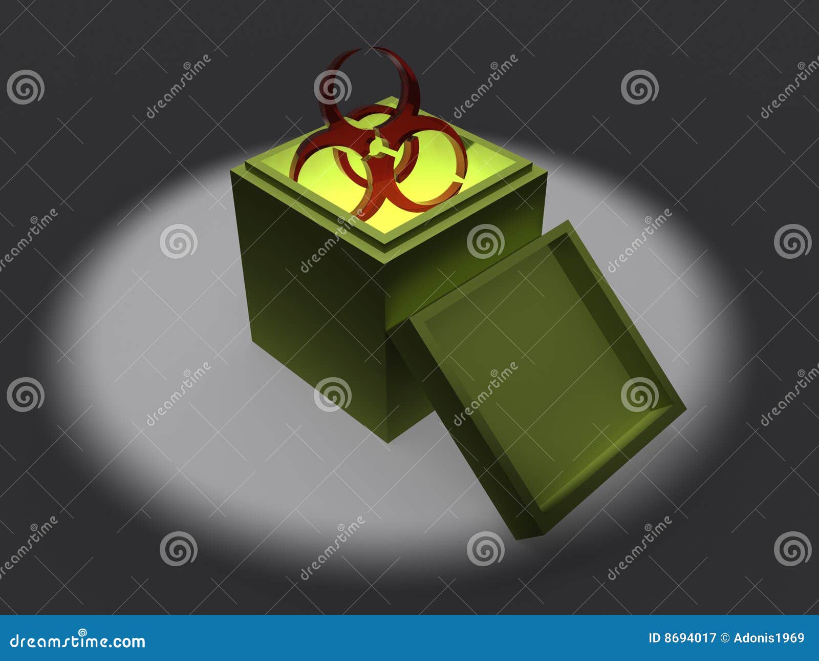Biohazard symbol in box stock illustration. Illustration of hazardous ...
