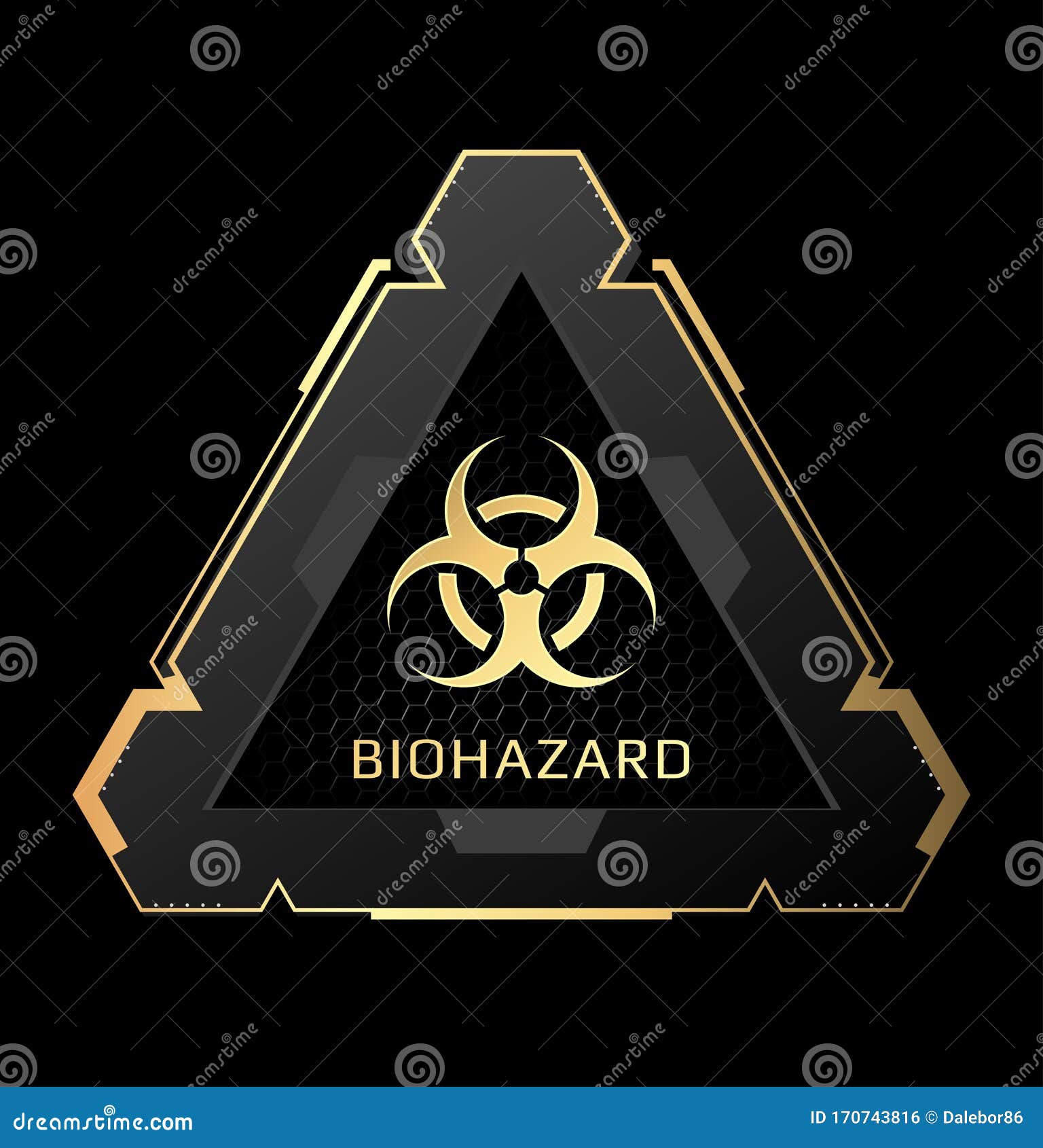 Biohazard Symbol in a Futuristic Frame Stock Vector - Illustration of ...