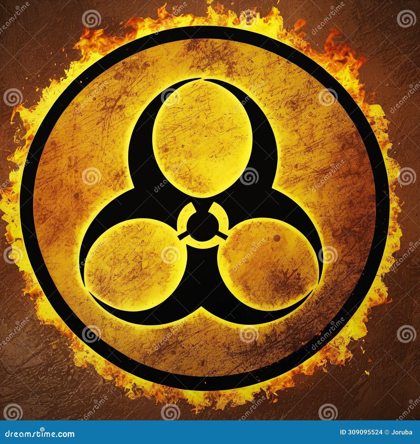 Biohazard Symbol with Grunge Surface Stock Illustration - Illustration ...