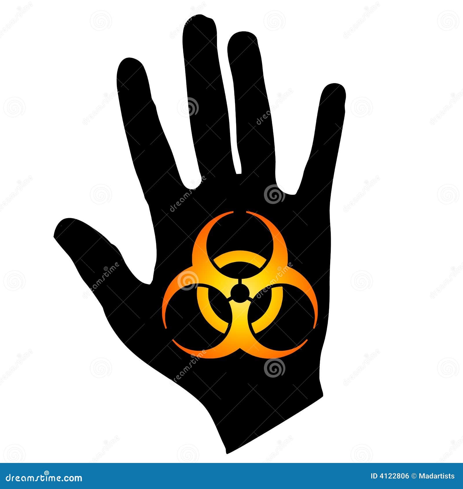 Biohazard Symbol on Hand Gold Black Stock Illustration - Illustration ...