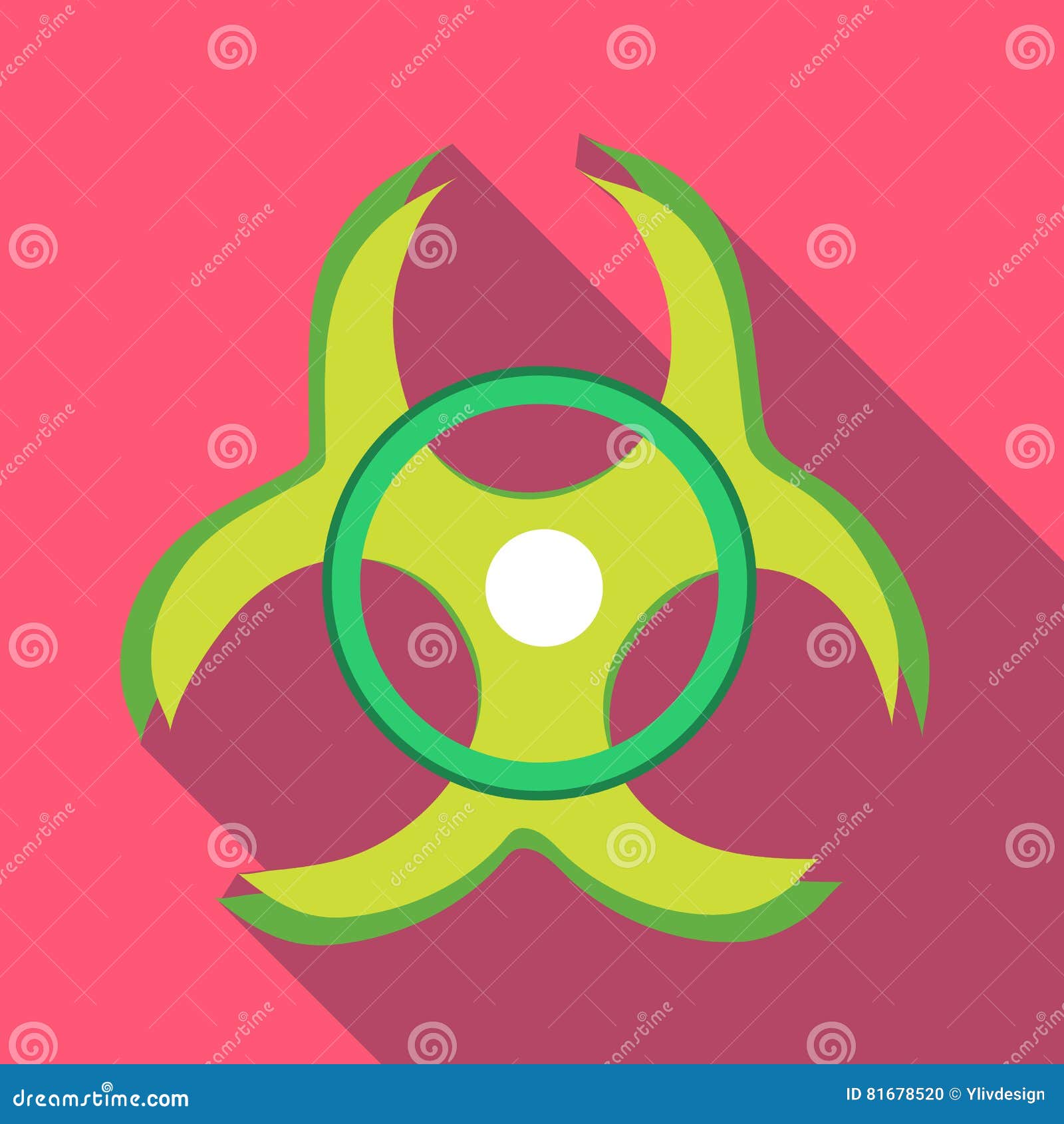 Biohazard Symbol Icon in Flat Style Stock Vector - Illustration of ...