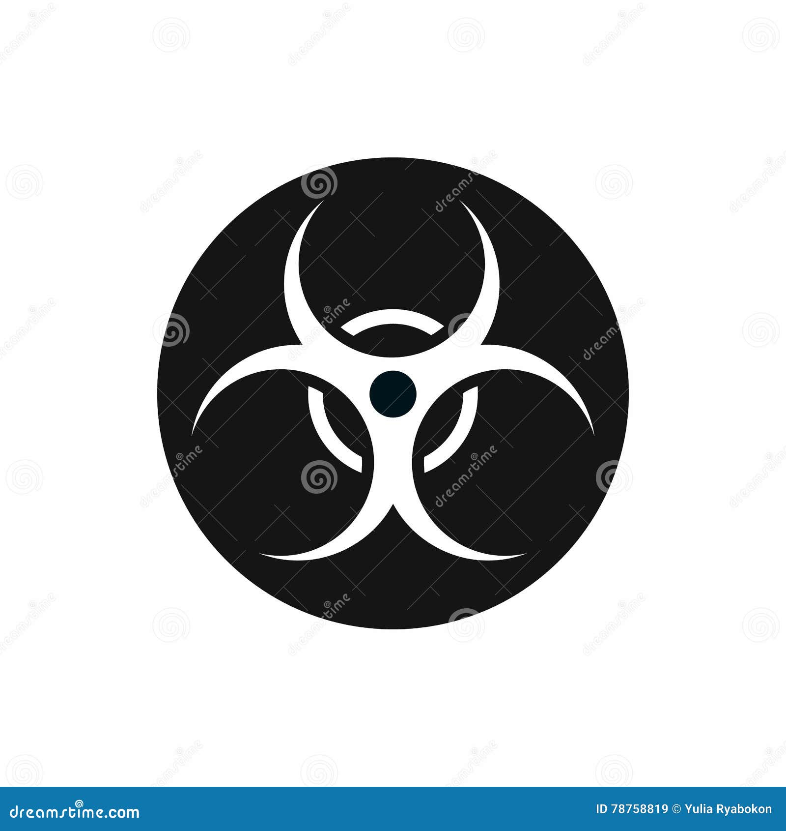 Biohazard Symbol Icon, Simple Style Cartoon Vector | CartoonDealer.com ...