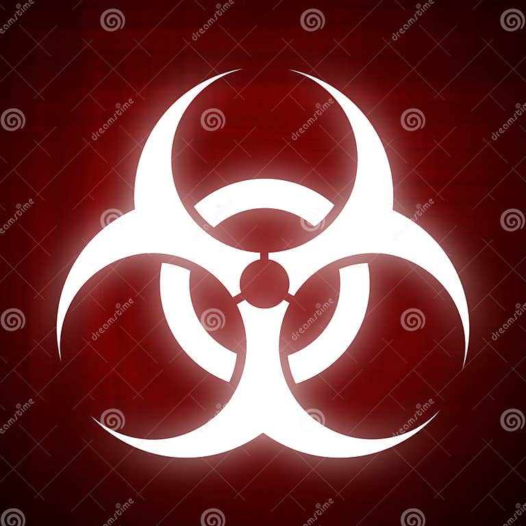 Biohazard Symbol on Red Background Stock Illustration - Illustration of ...