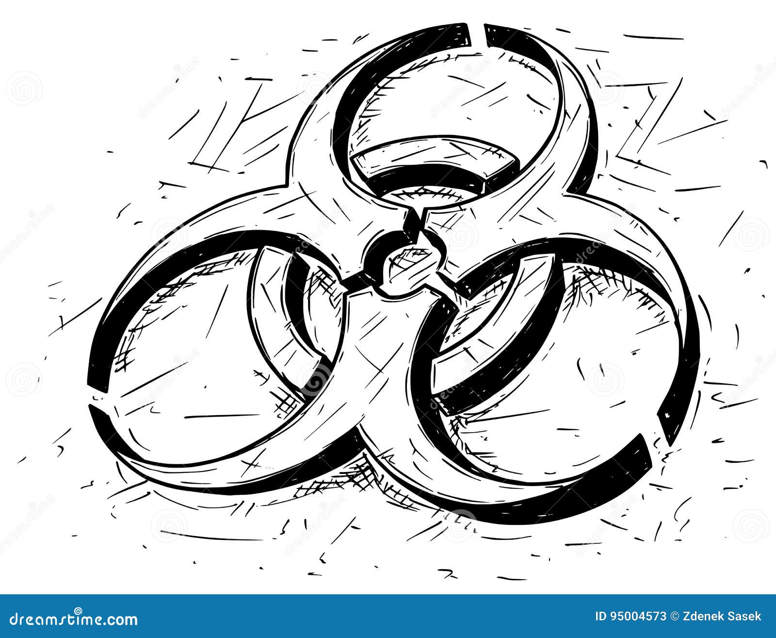 Biohazard Symbol Vector Cartoon Drawing Stock Vector - Illustration of ...