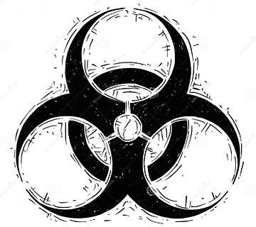 Biohazard Symbol Vector Drawing Stock Vector - Illustration of doodle ...