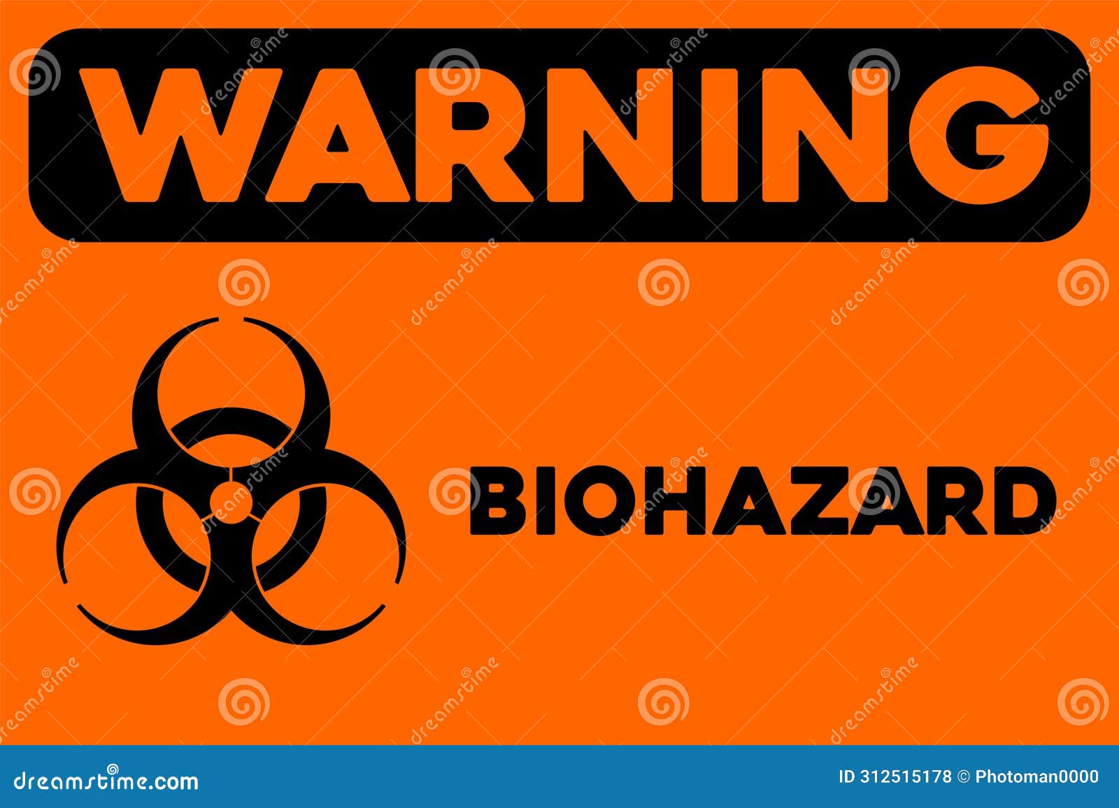 Biohazard warning sign stock vector. Illustration of infection - 312515178