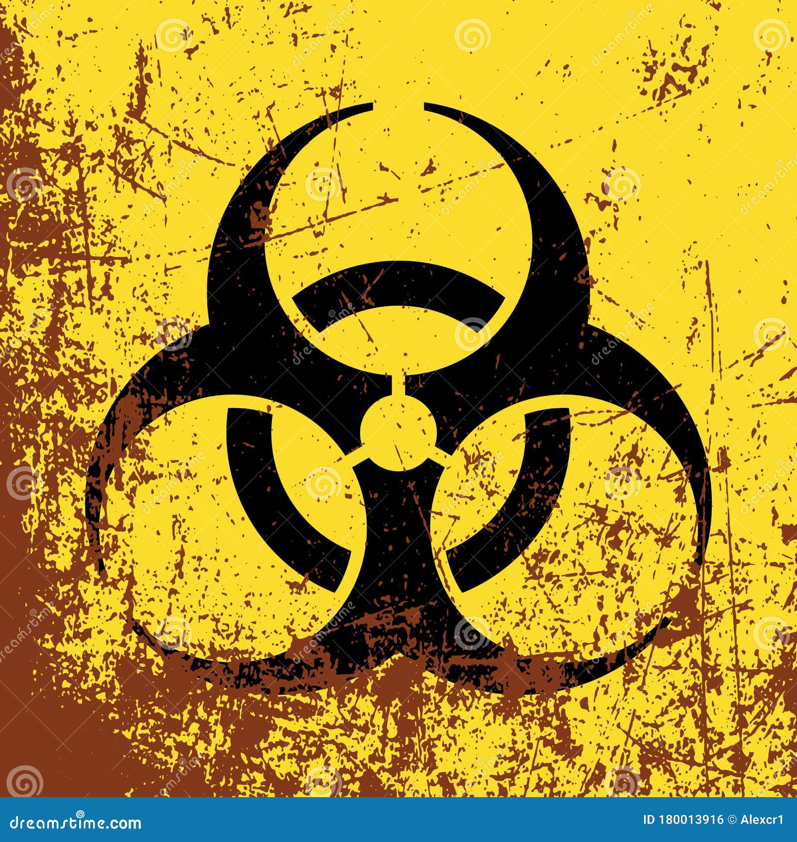 Biohazard Symbol on Yellow Background. Stock Vector - Illustration of ...