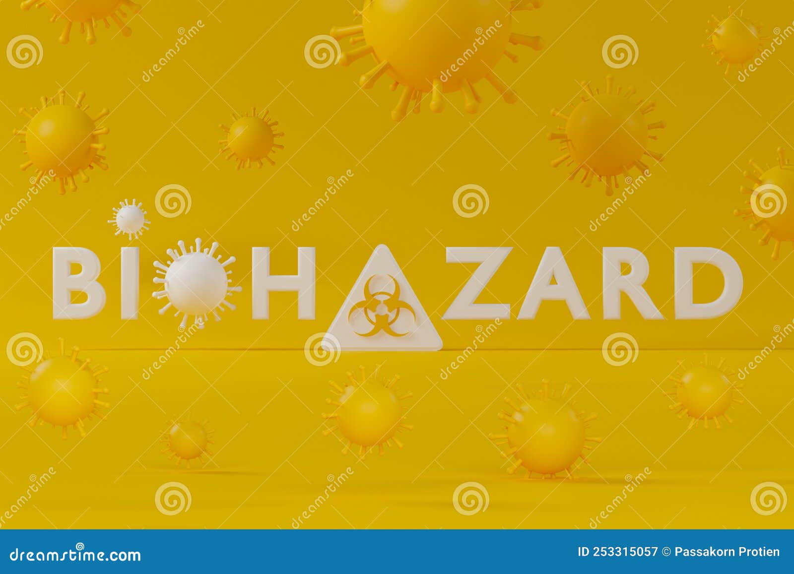 Biohazard Text and Symbol 3d Render. Stock Illustration - Illustration ...