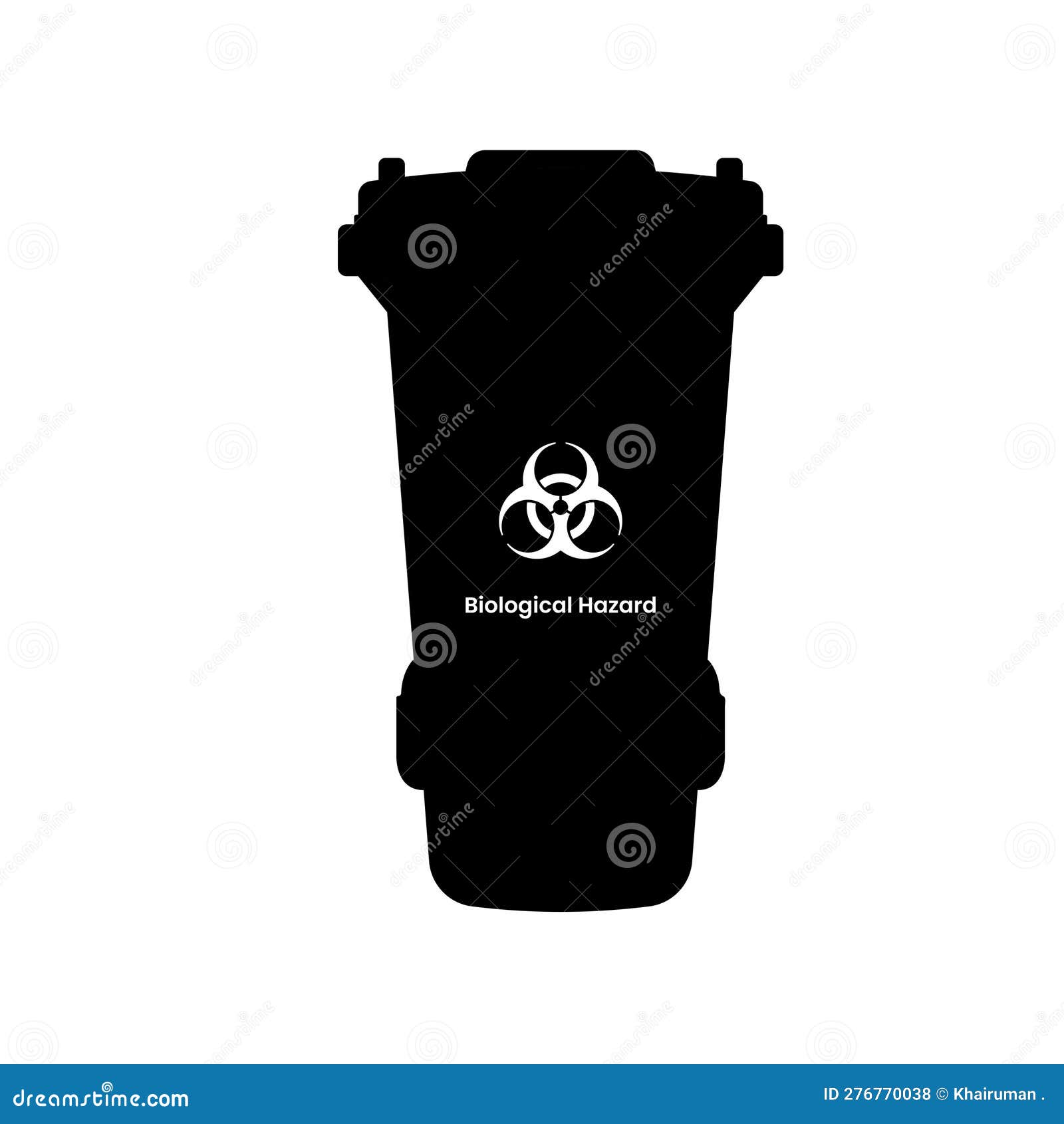 Biohazard Trash Bin Silhouette. Black and White Icon Design Elements on ...