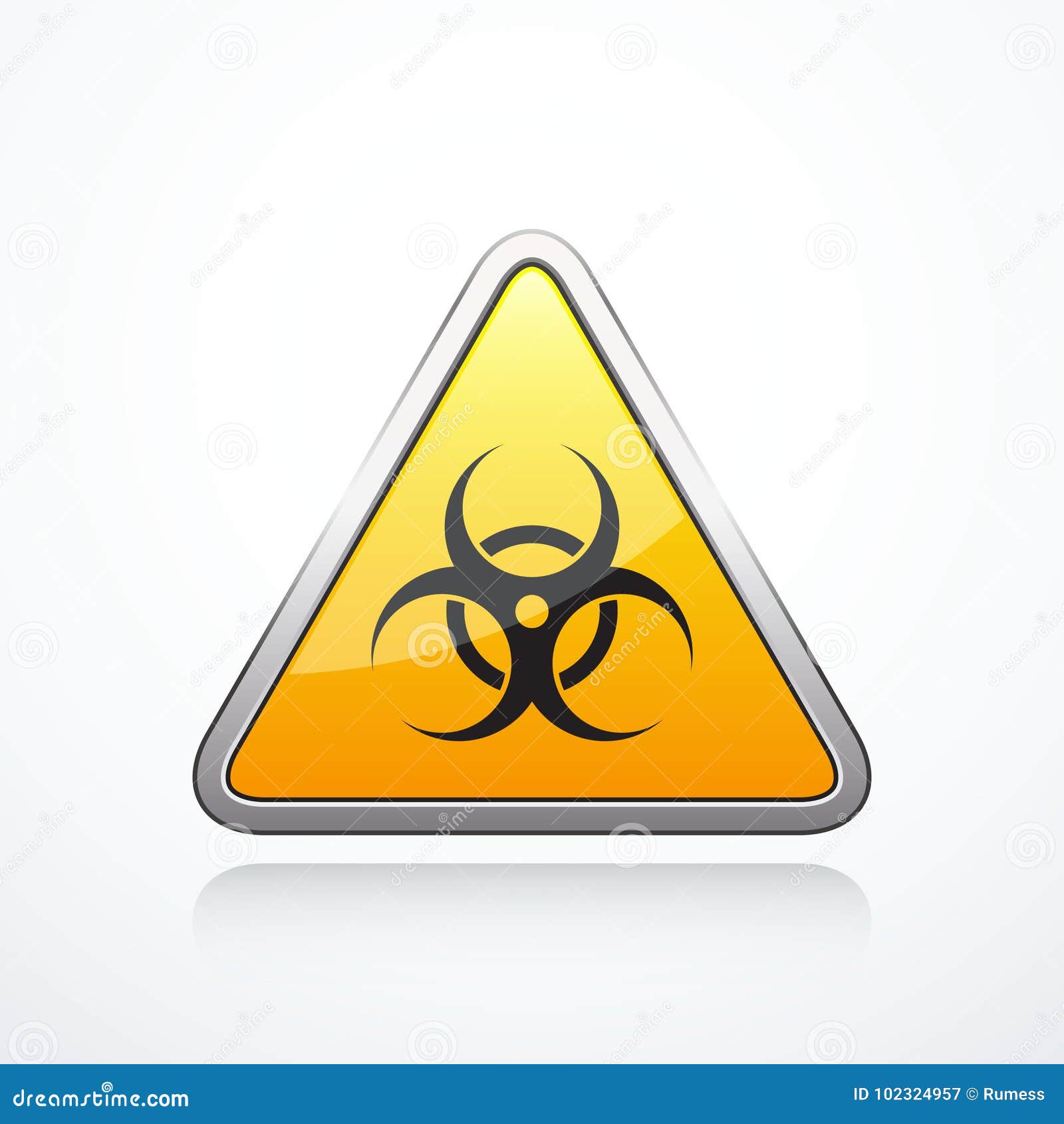 Biohazard triangle sign stock vector. Illustration of virus - 102324957