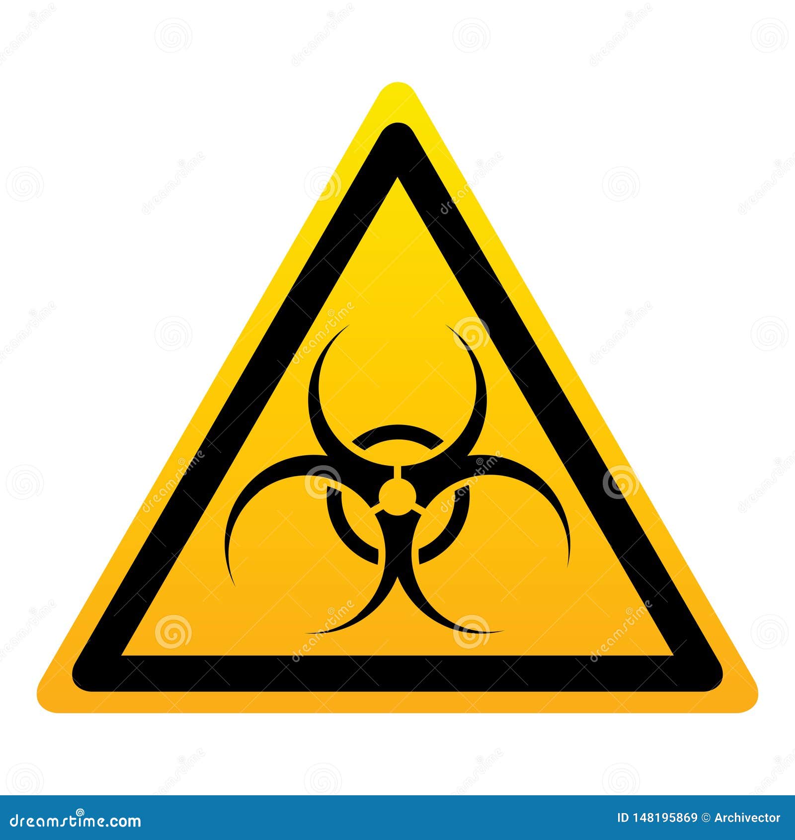Biohazard Triangle Yellow Sign Stock Vector - Illustration of black ...