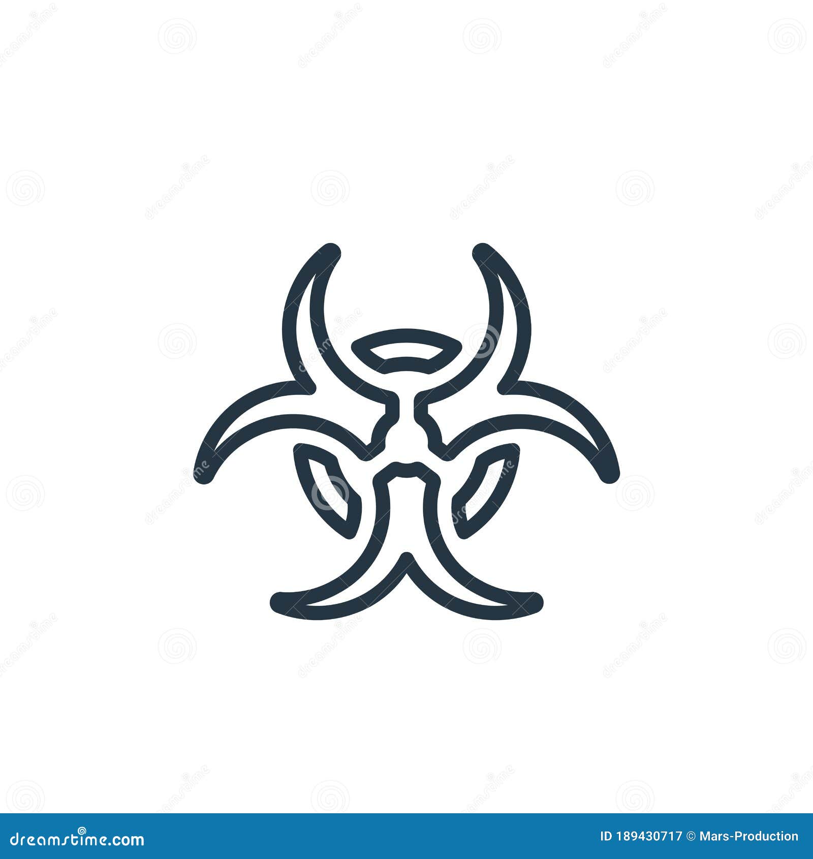 Biohazard Vector Icon Isolated on White Background. Outline, Thin Line ...