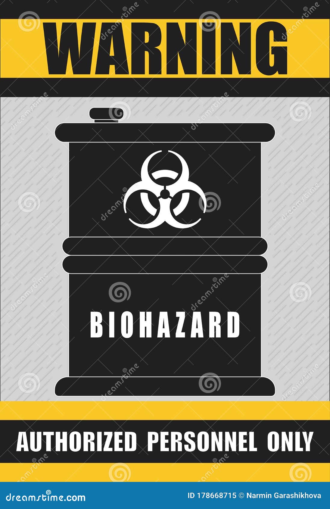 Biohazard - Vector Poster with Square Label. Toxic Barrel Icon. Stock ...