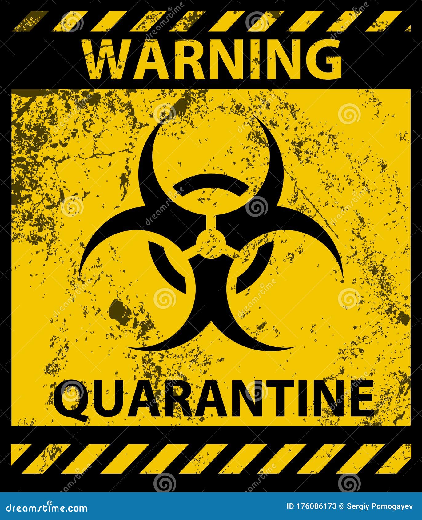 Biohazard Waring Quarantine Poster Stock Vector - Illustration of ...