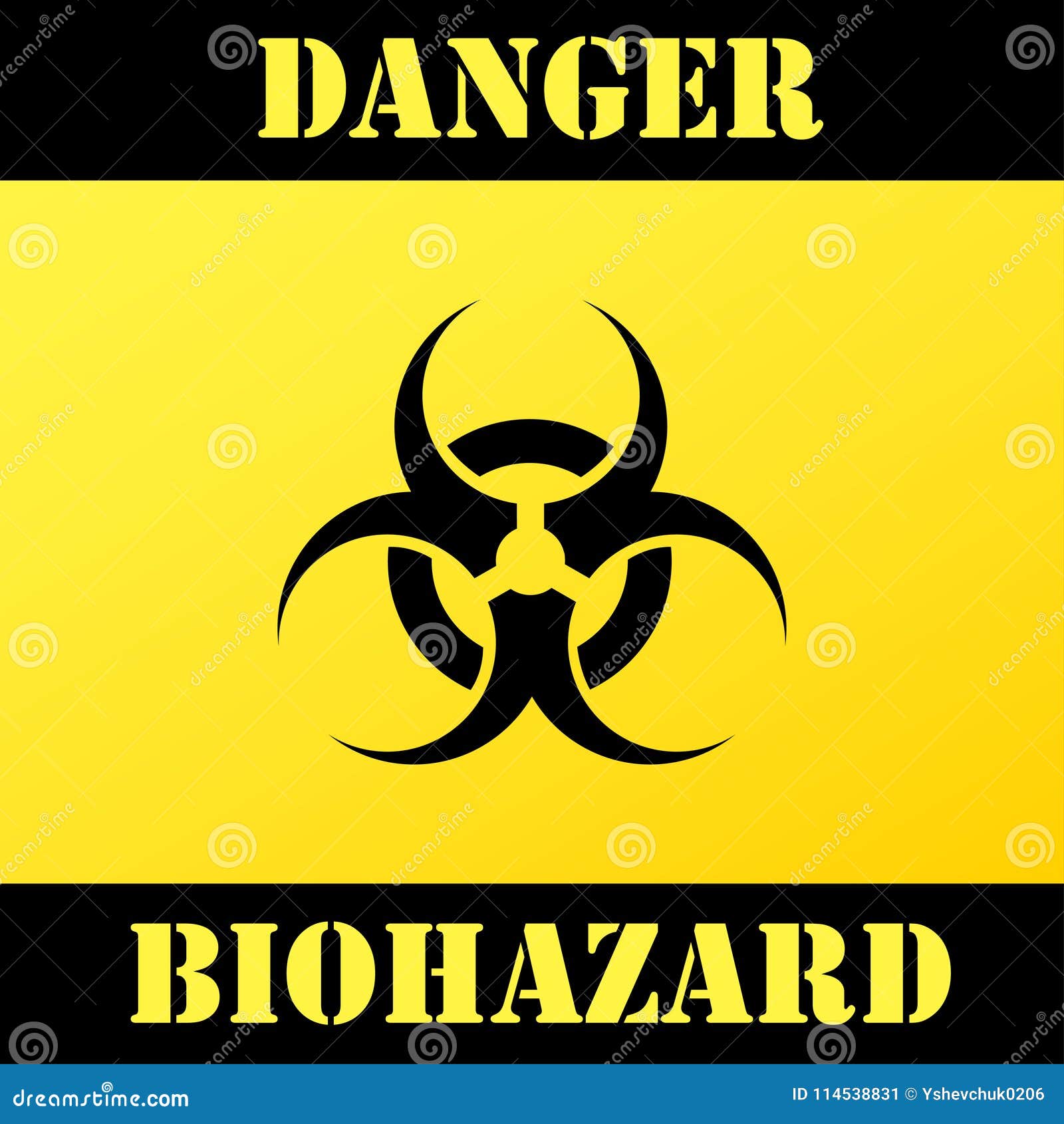 Biohazard Warning Icon. Yellow Background. Vector Illustration. Stock ...