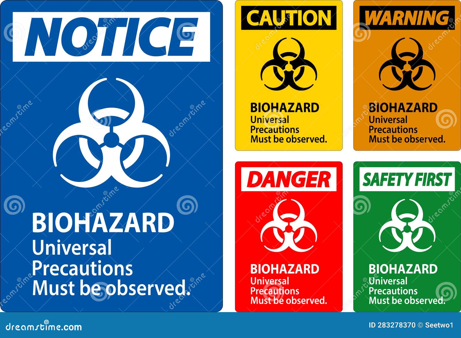 Biohazard Warning Label Biohazard Universal Precautions Must Be ...