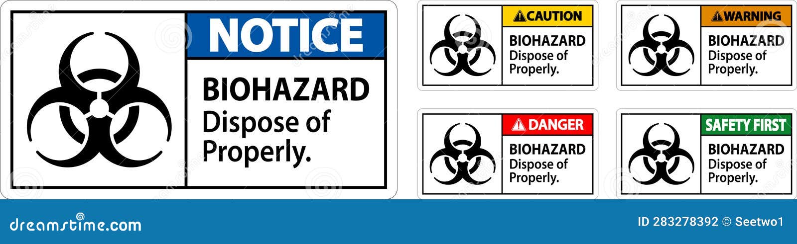 Biohazard Warning Label Biohazard Dispose of Properly Stock Vector ...