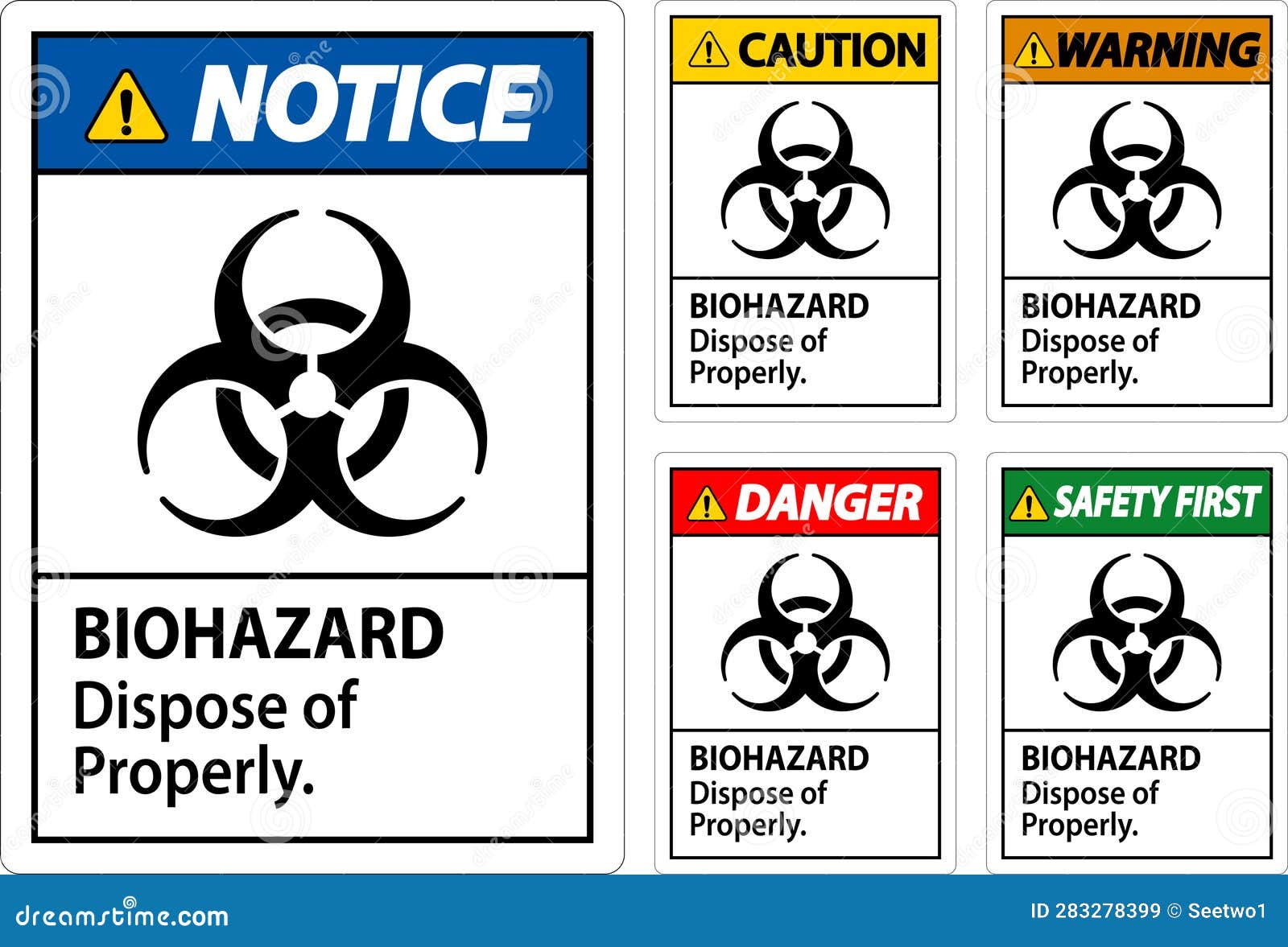 Biohazard Warning Label Biohazard Dispose of Properly Stock Vector ...