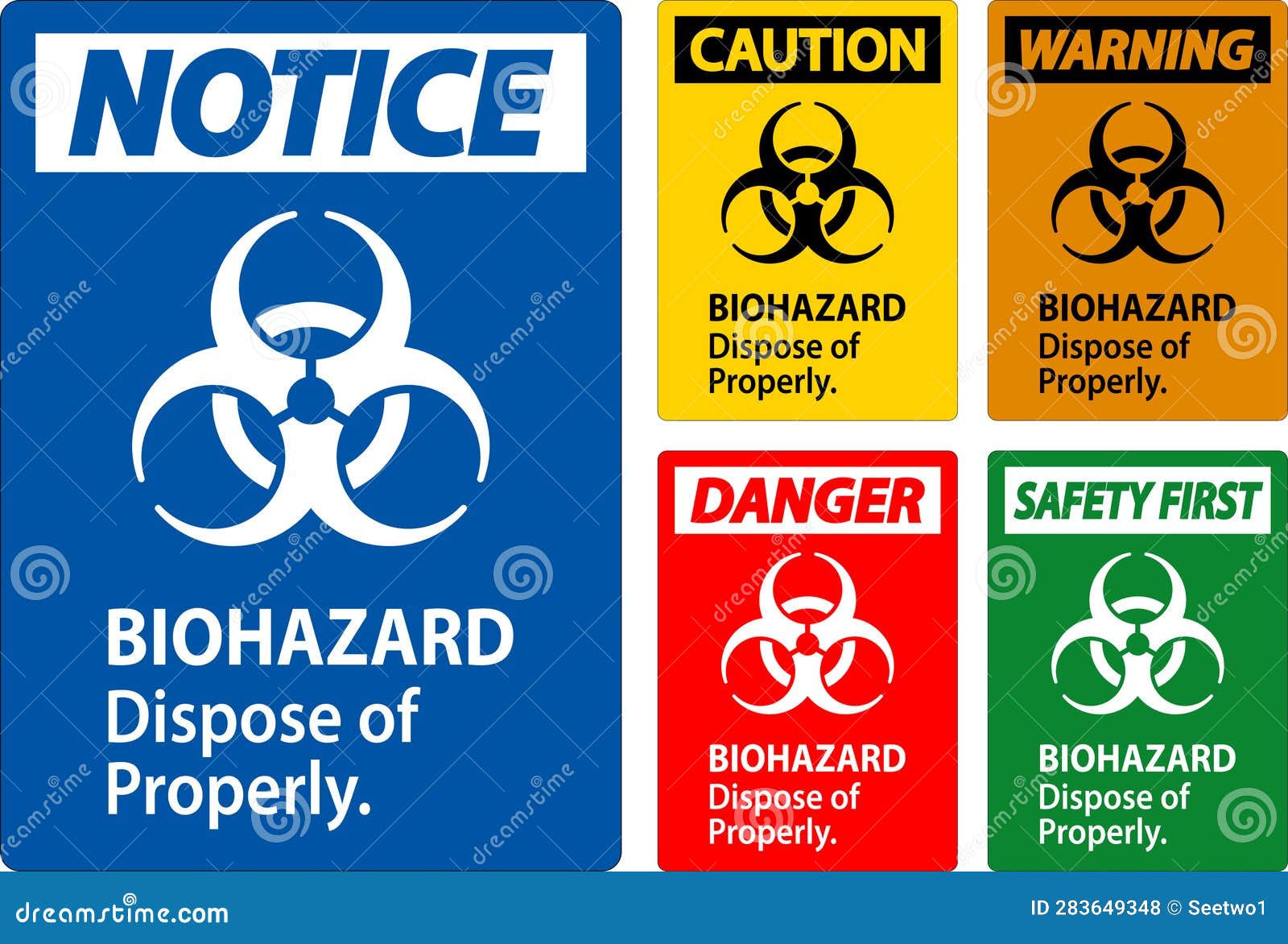 Biohazard Warning Label Biohazard Dispose of Properly Stock Vector ...