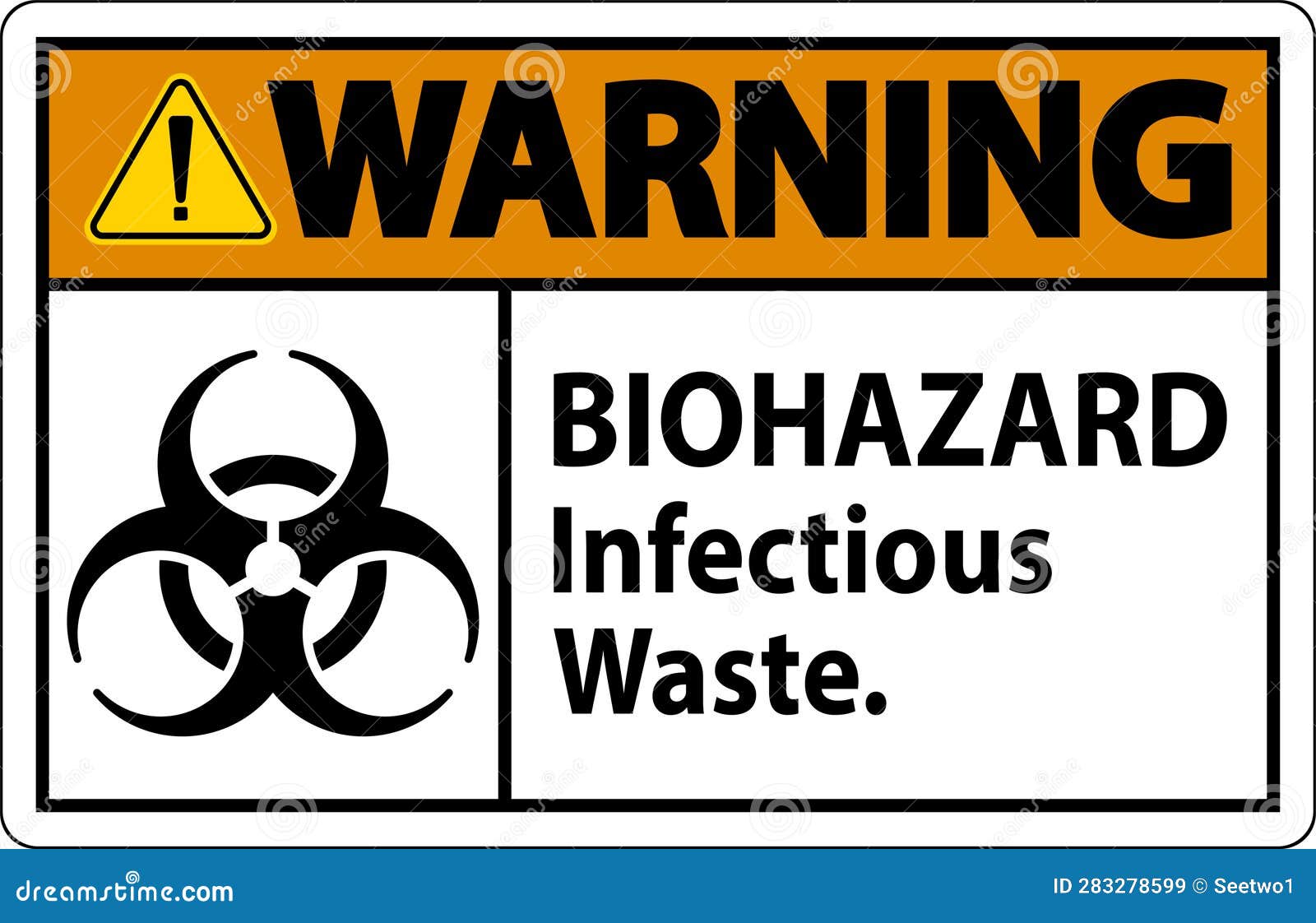 Biohazard Warning Label Biohazard Infectious Waste Stock Vector ...