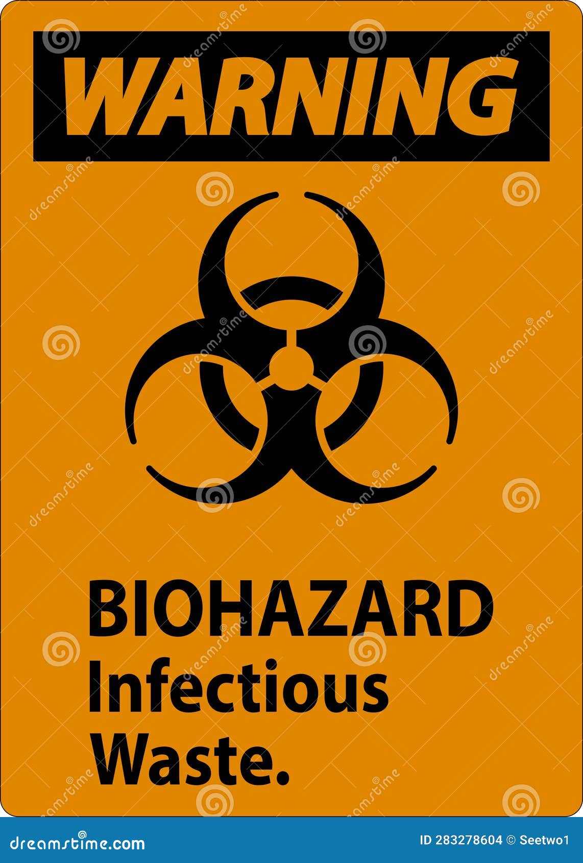 Biohazard Warning Label Biohazard Infectious Waste Stock Vector ...