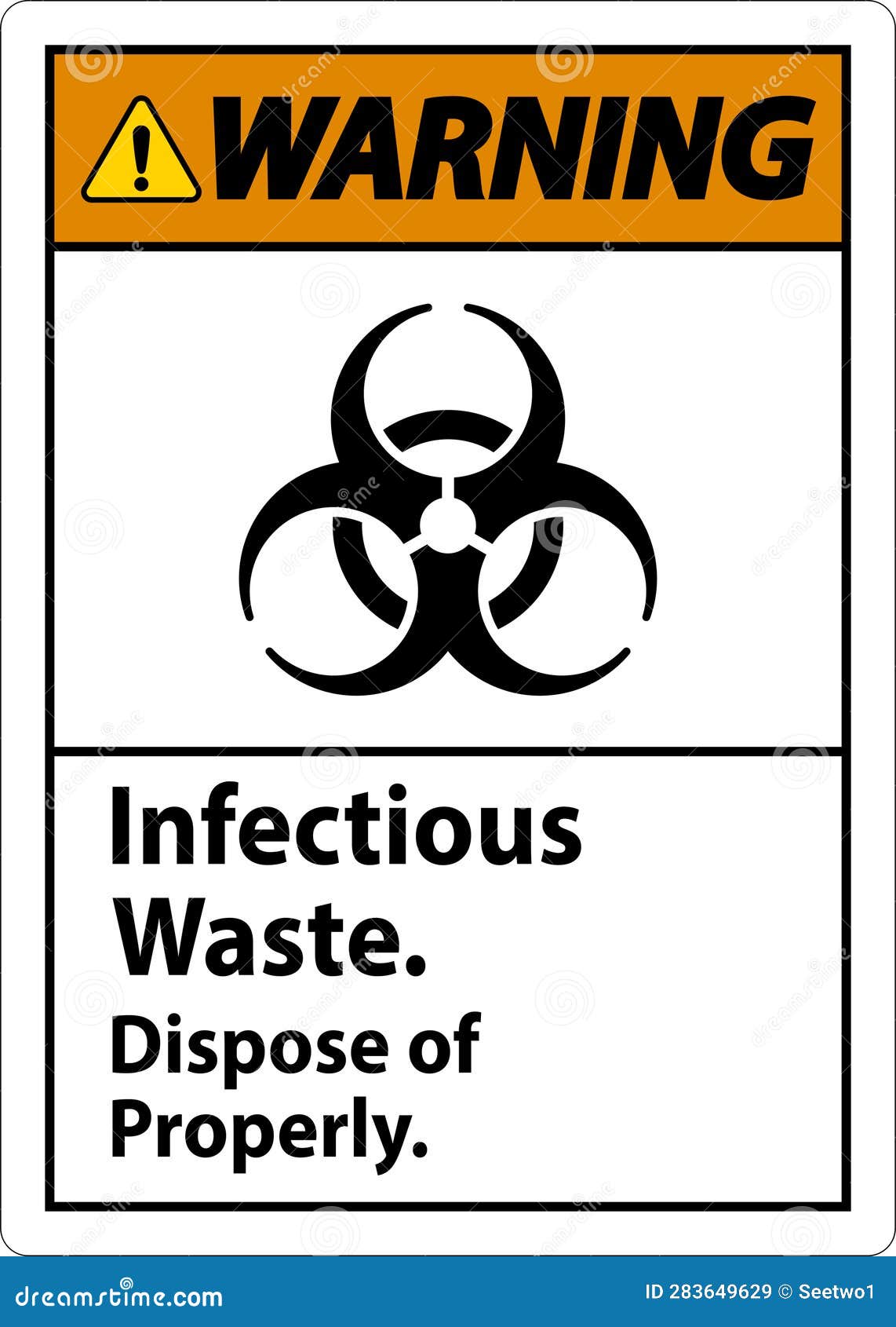 Biohazard Warning Label Infectious Waste, Dispose of Properly Stock ...