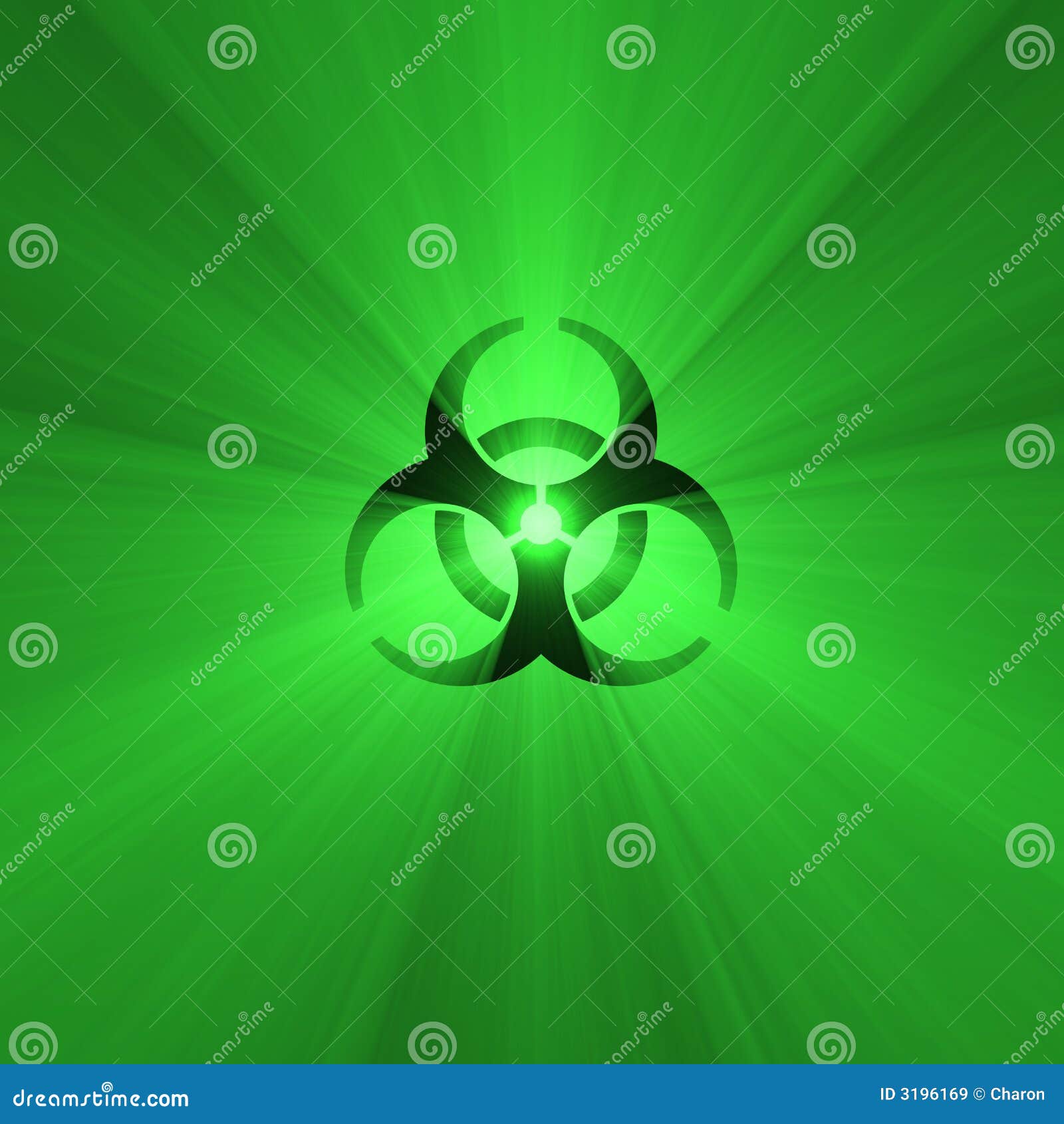 Biohazard Warning Sign Green Light Flare Stock Illustration ...