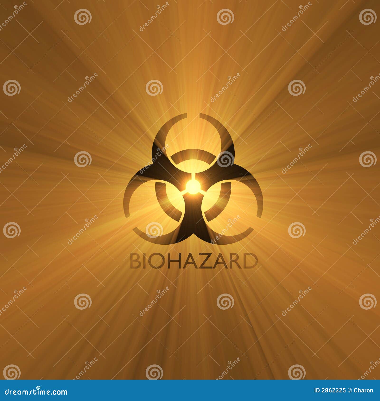 Biohazard Warning Sign Light Flare Stock Illustration - Illustration of ...