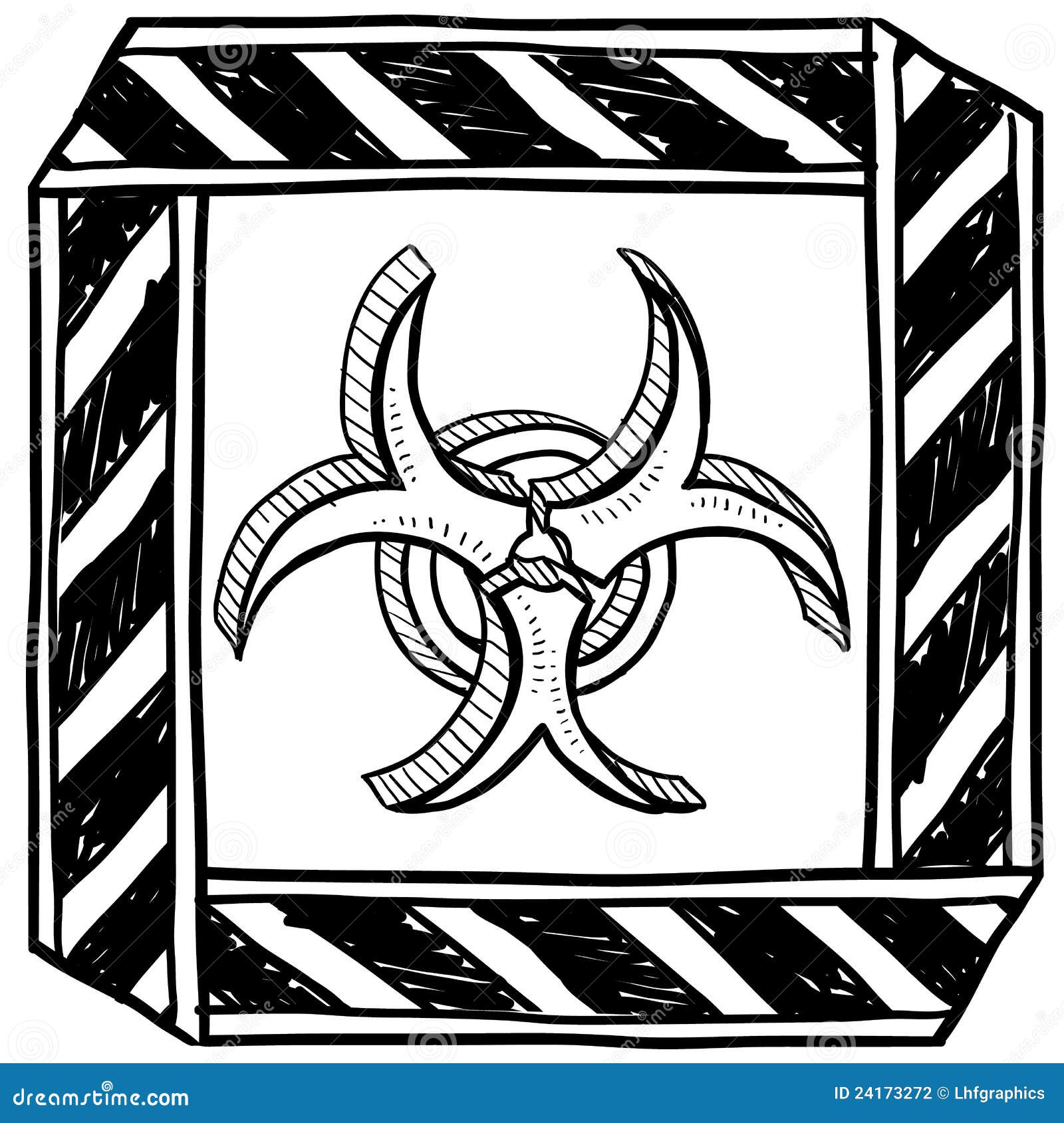 Biohazard warning sketch stock vector. Illustration of element - 24173272