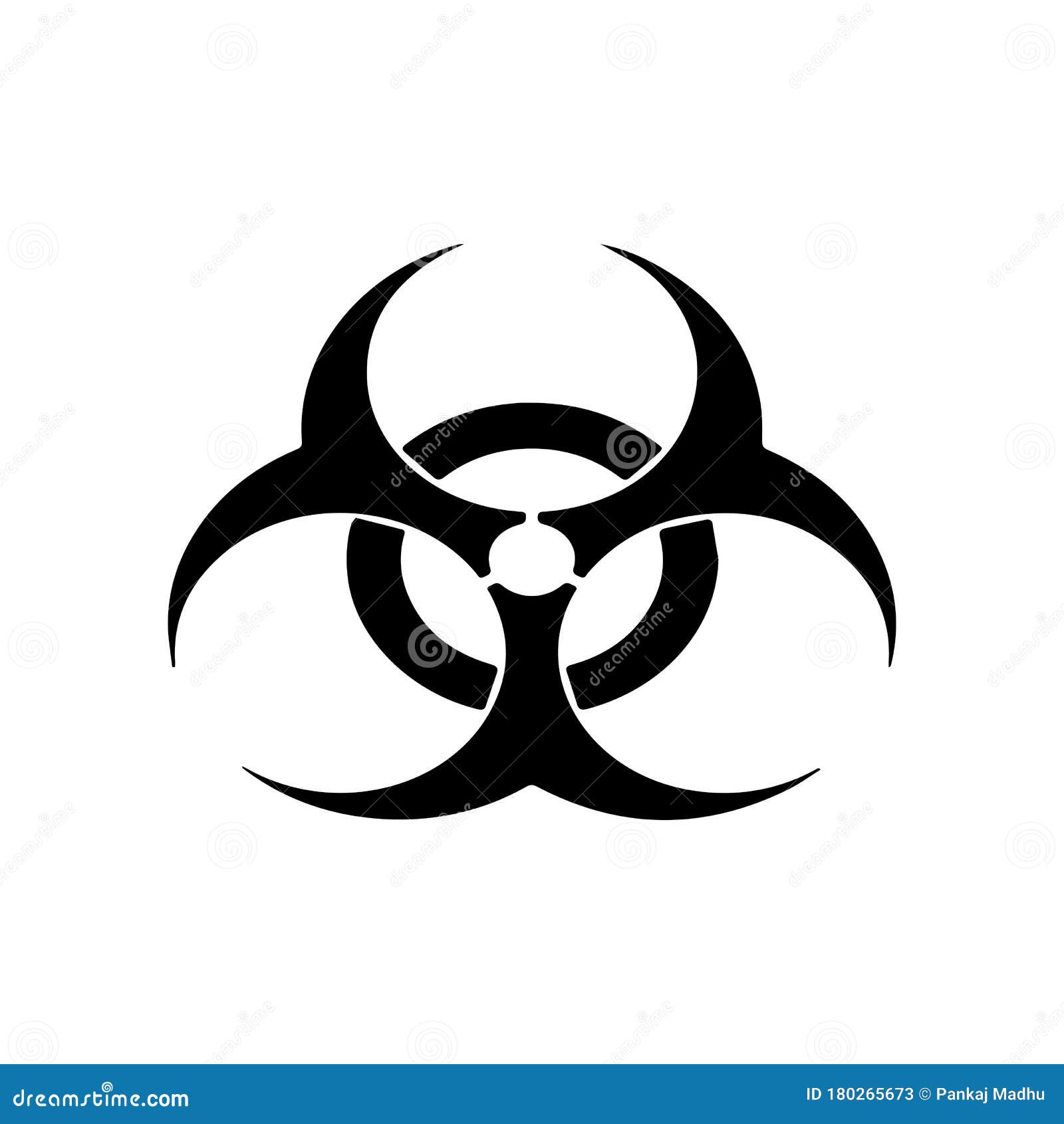 Biohazard Warning Symbol Isolated on White Background Stock ...
