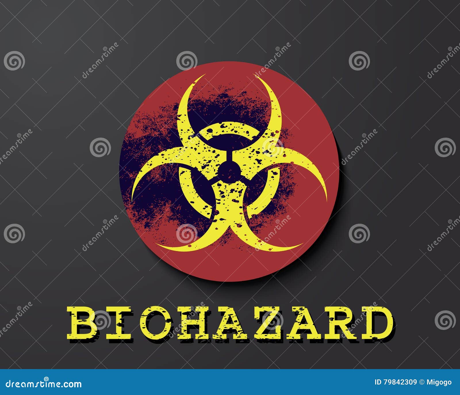 Biohazard Warning Sign. Painted Ink Style. Toxic Medical Waste Caution ...