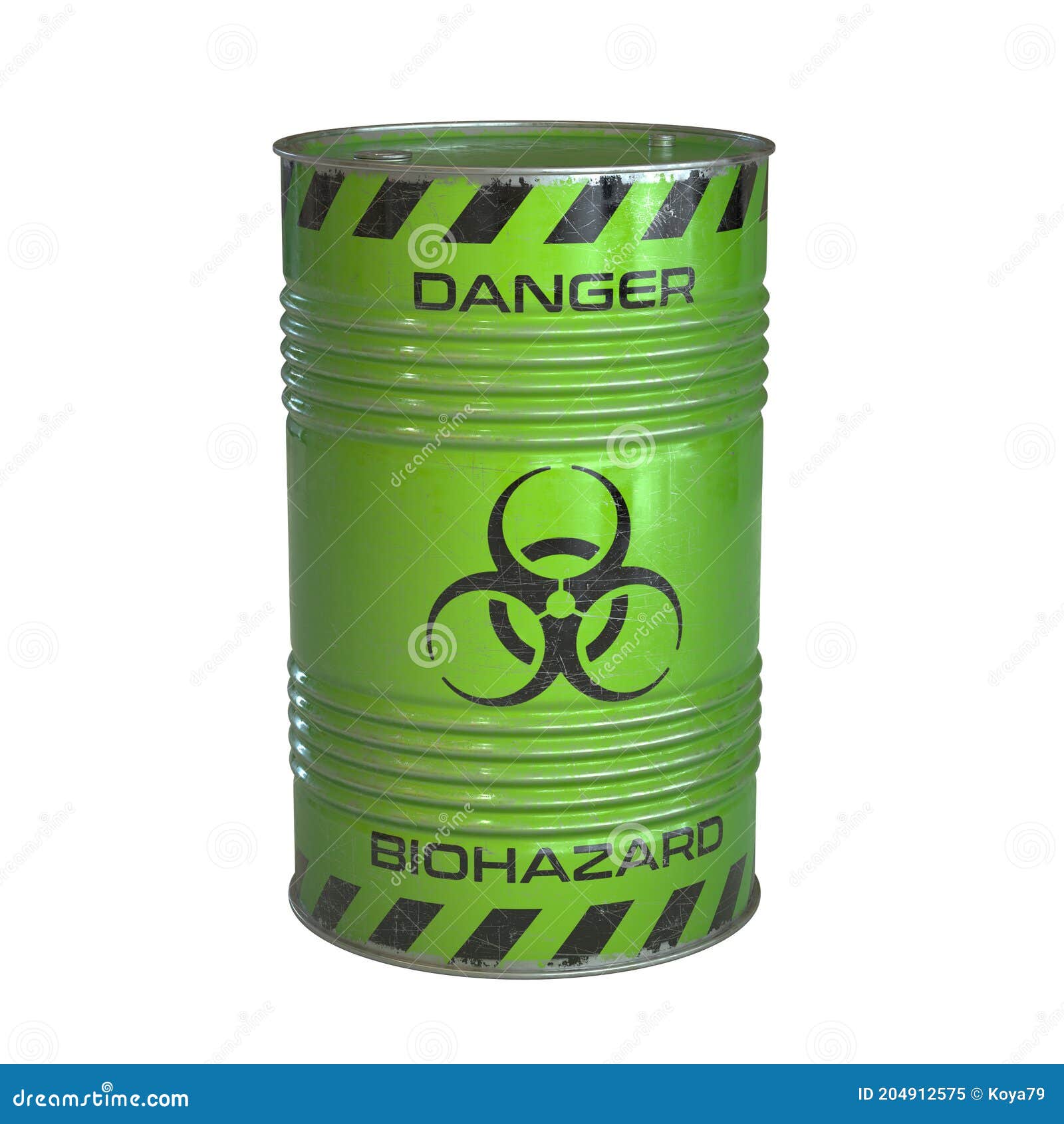 Biohazard Waste Green Barrel with Biohazard Symbol 3d Rendering Stock ...