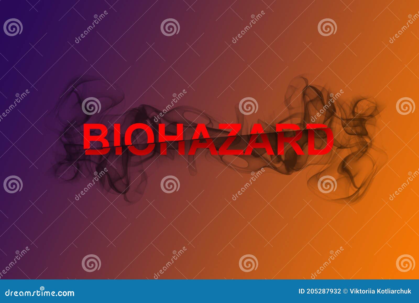 Biohazard Word in English in Smoke on Background Effect Gradient Stock ...