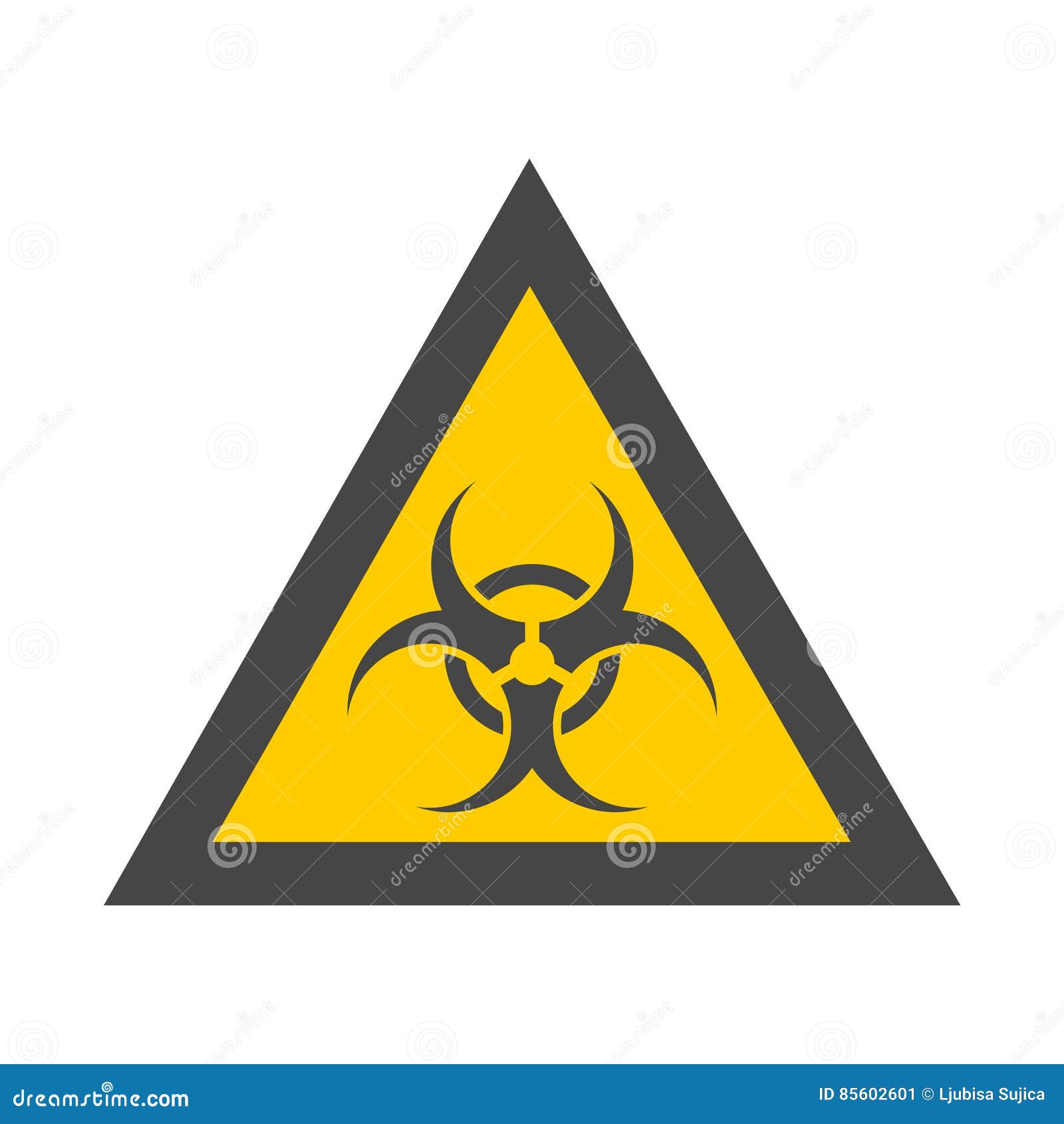 Biohazard yellow icon sign stock vector. Illustration of protection ...