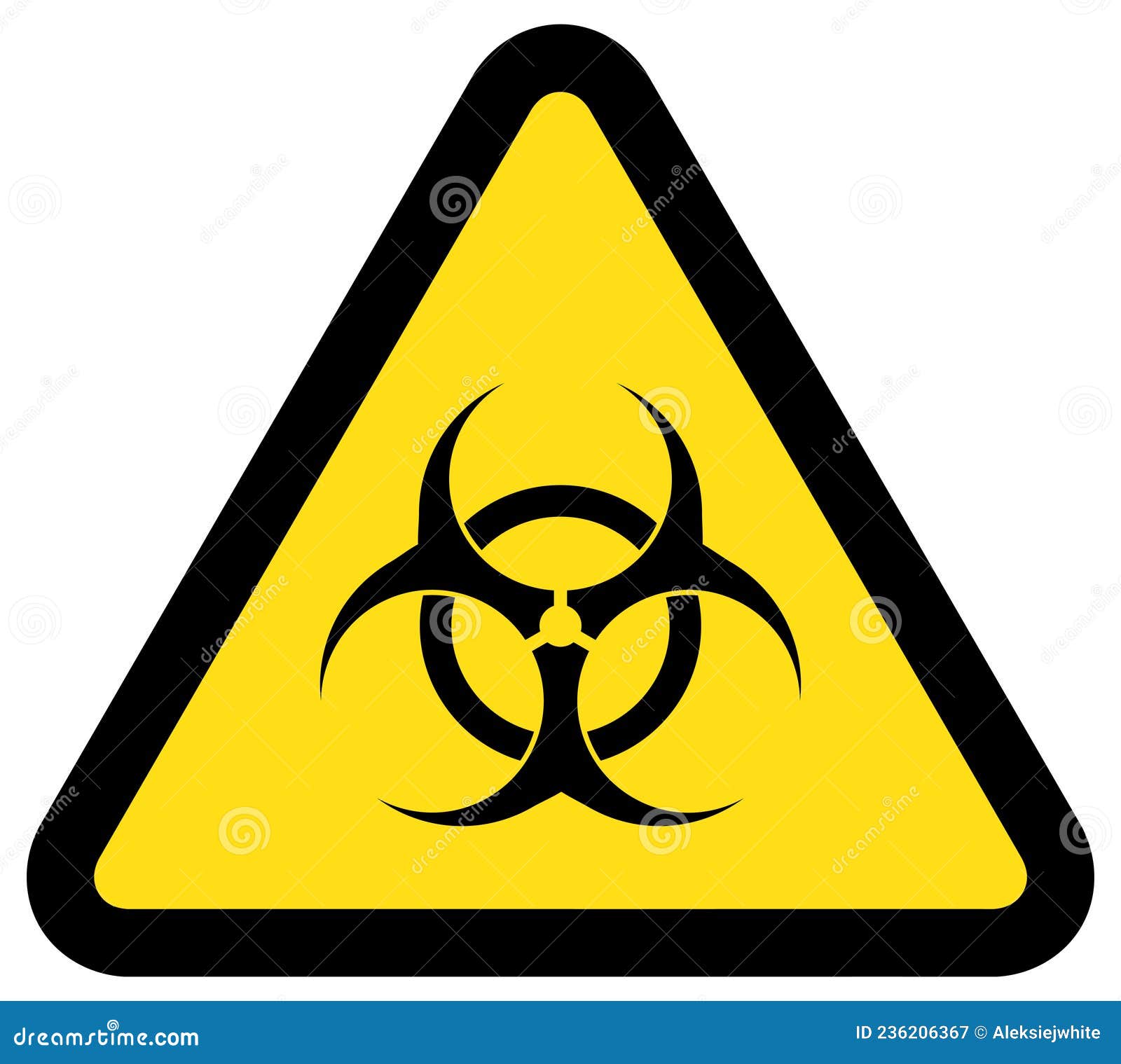 Biohazard Yellow Triangle Vector Warning Sign Isolated on White ...