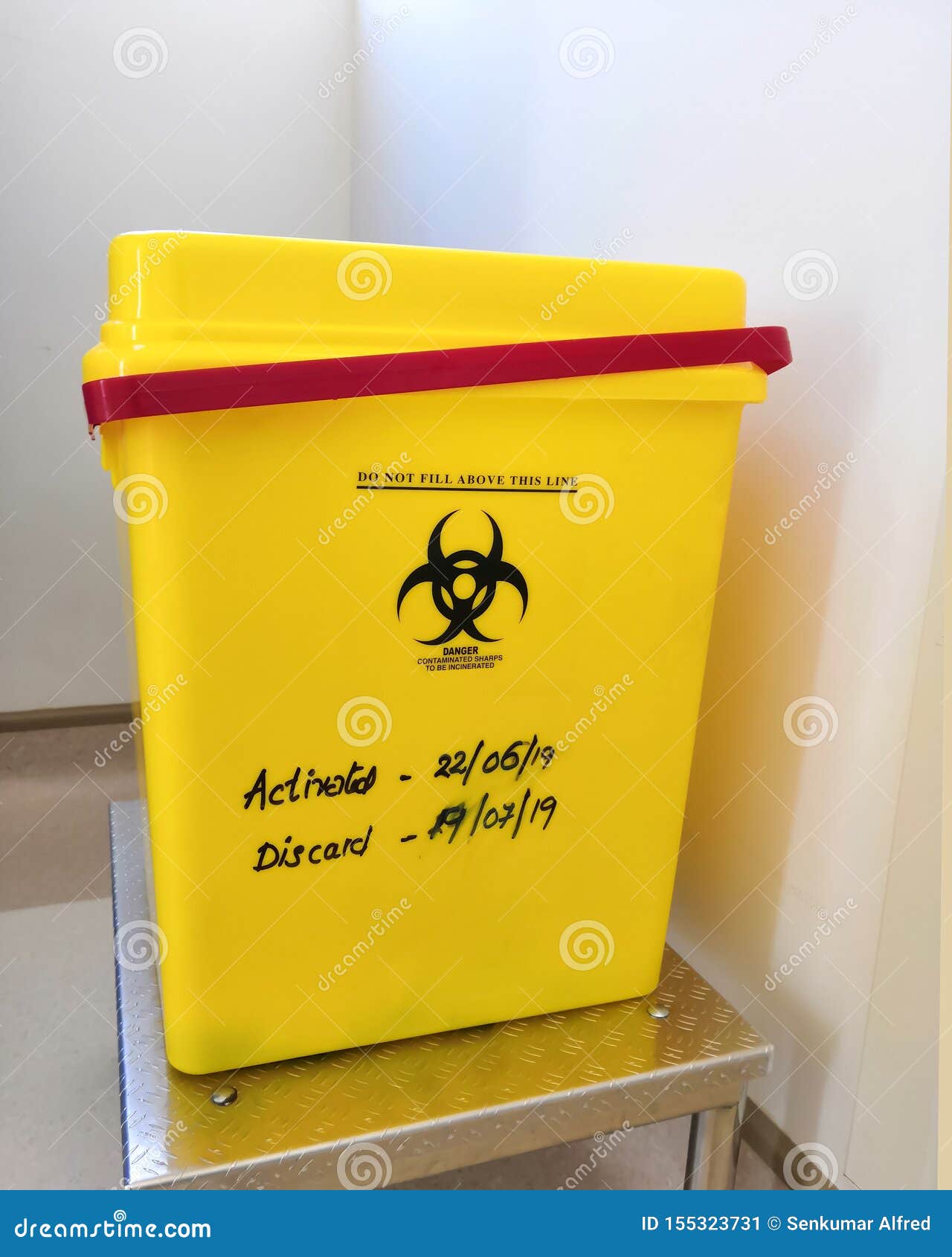 Biohazardous Sharp Container Stock Image - Image of danger, safety ...