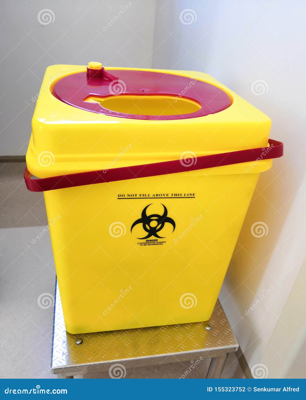 Biohazardous Sharp Container Stock Photo - Image of equipment, disposal ...