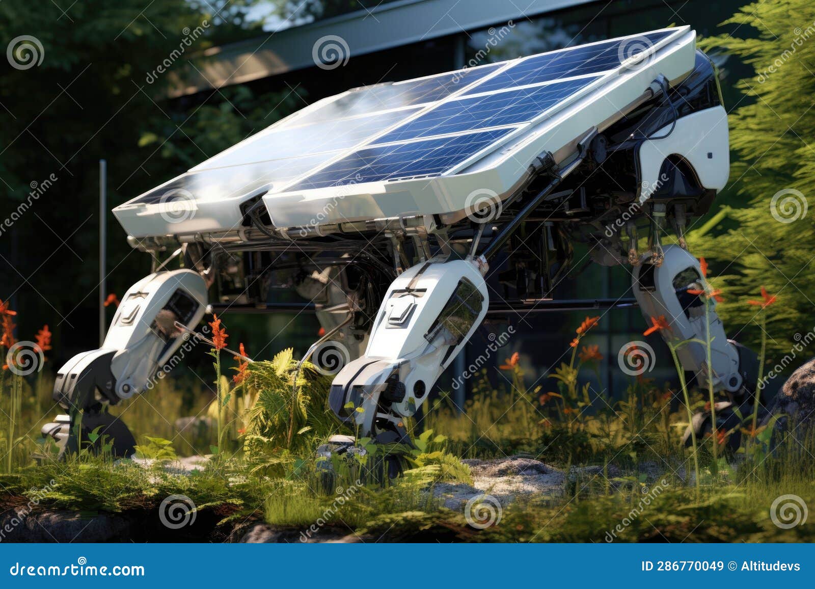 Biohybrid Robot with Solar Panels for Energy Efficiency Stock Image ...